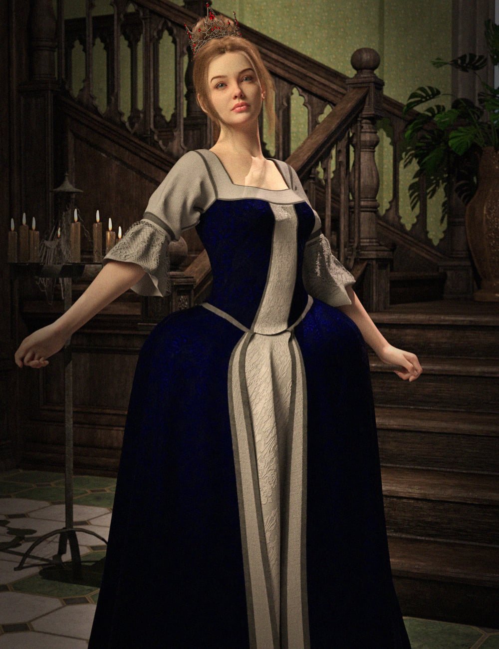 Gothic Texture Styles for dForce Gown of Fantasy 4 | Daz 3D