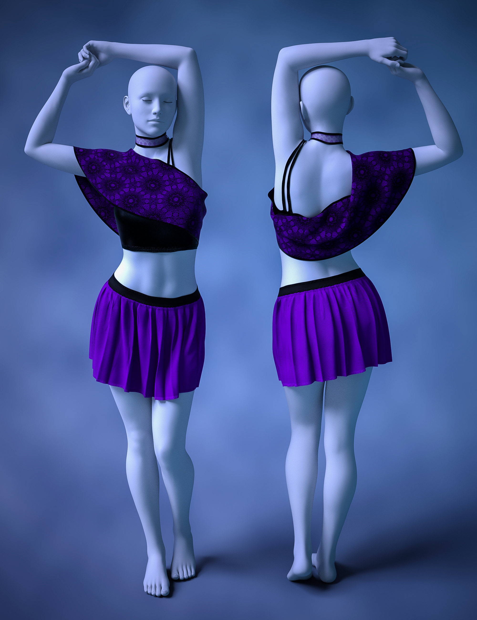 dForce Nancy Stylish Outfit Texture Add-On | Daz 3D