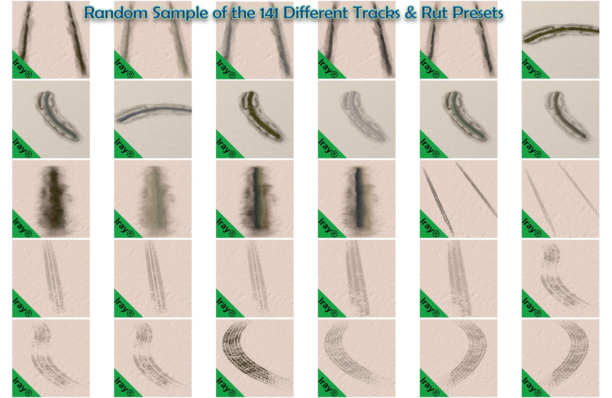 Tire Tracks and Road Rut Decals | Daz 3D