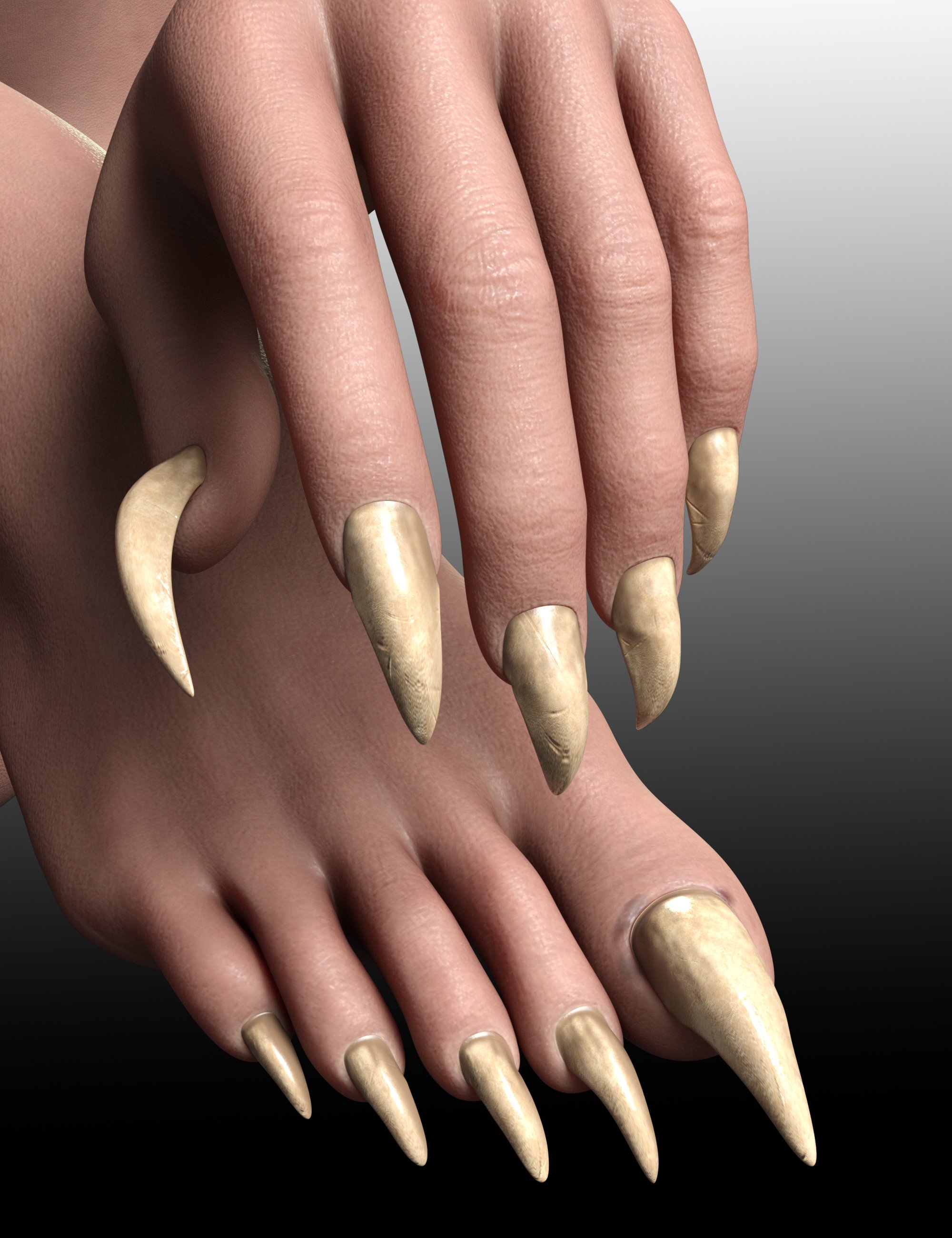Creature Nails Add-on for Genesis 9 | Daz 3D