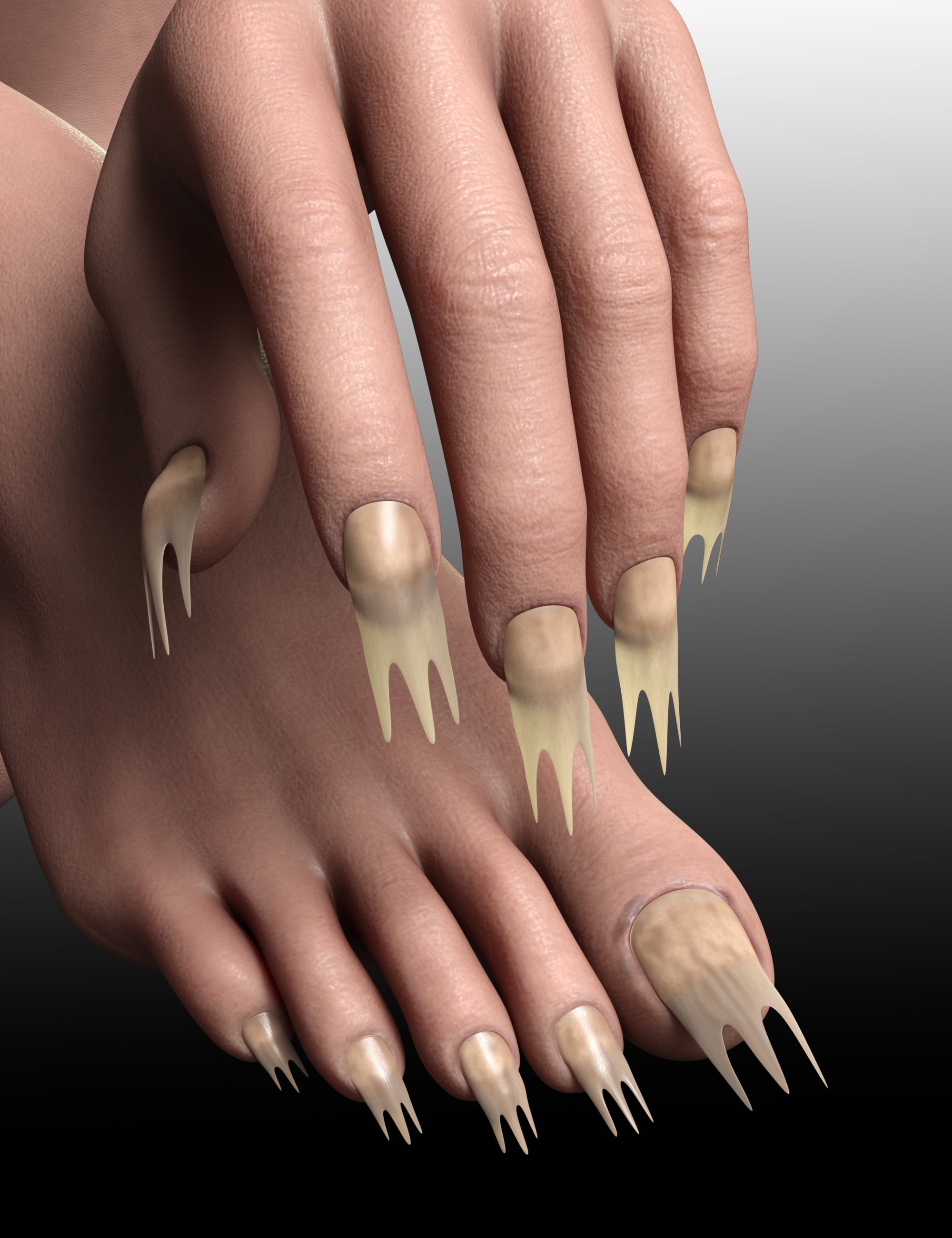 Creature Nails Add-on for Genesis 9 | Daz 3D