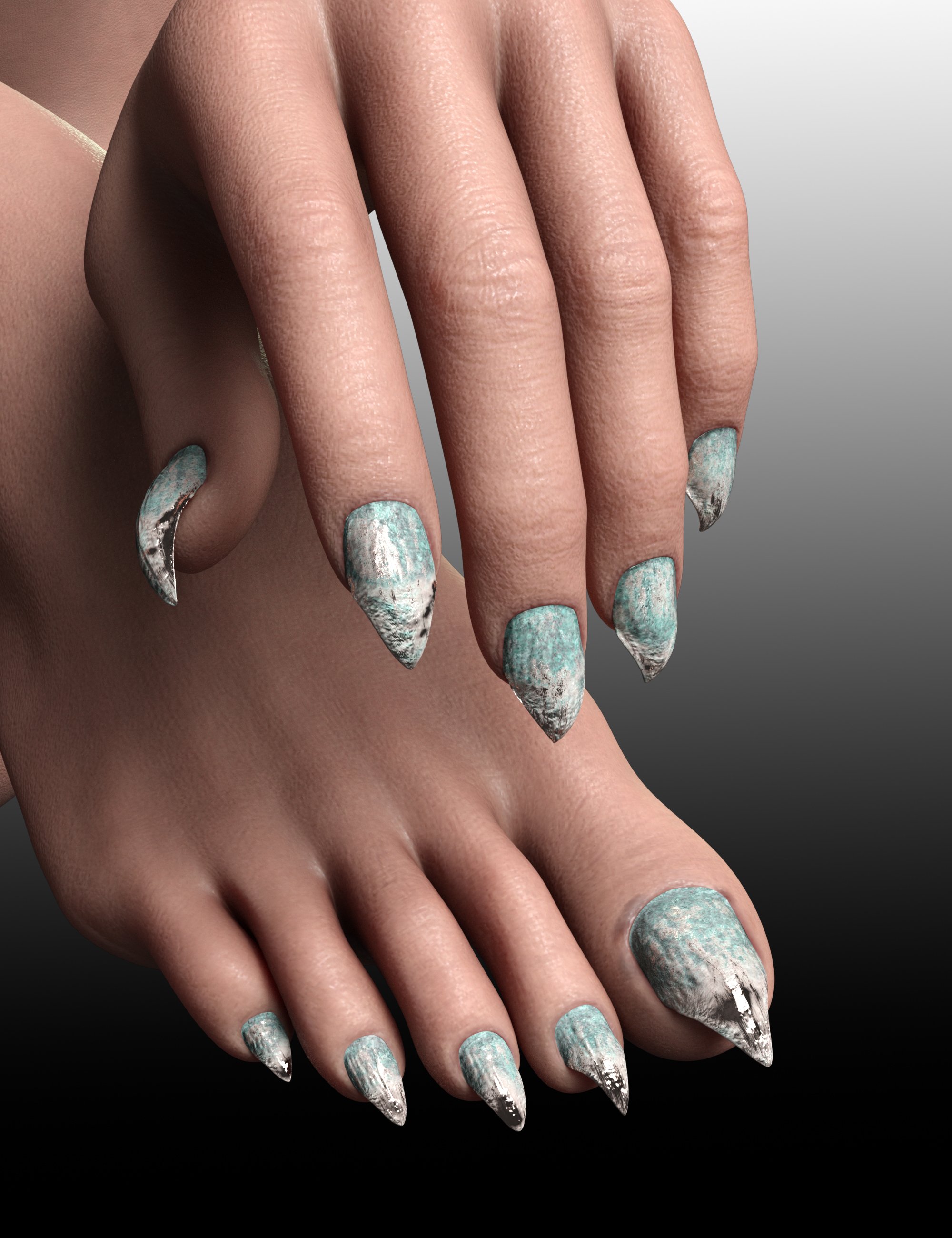 Creature Nails Add-on for Genesis 9 | Daz 3D