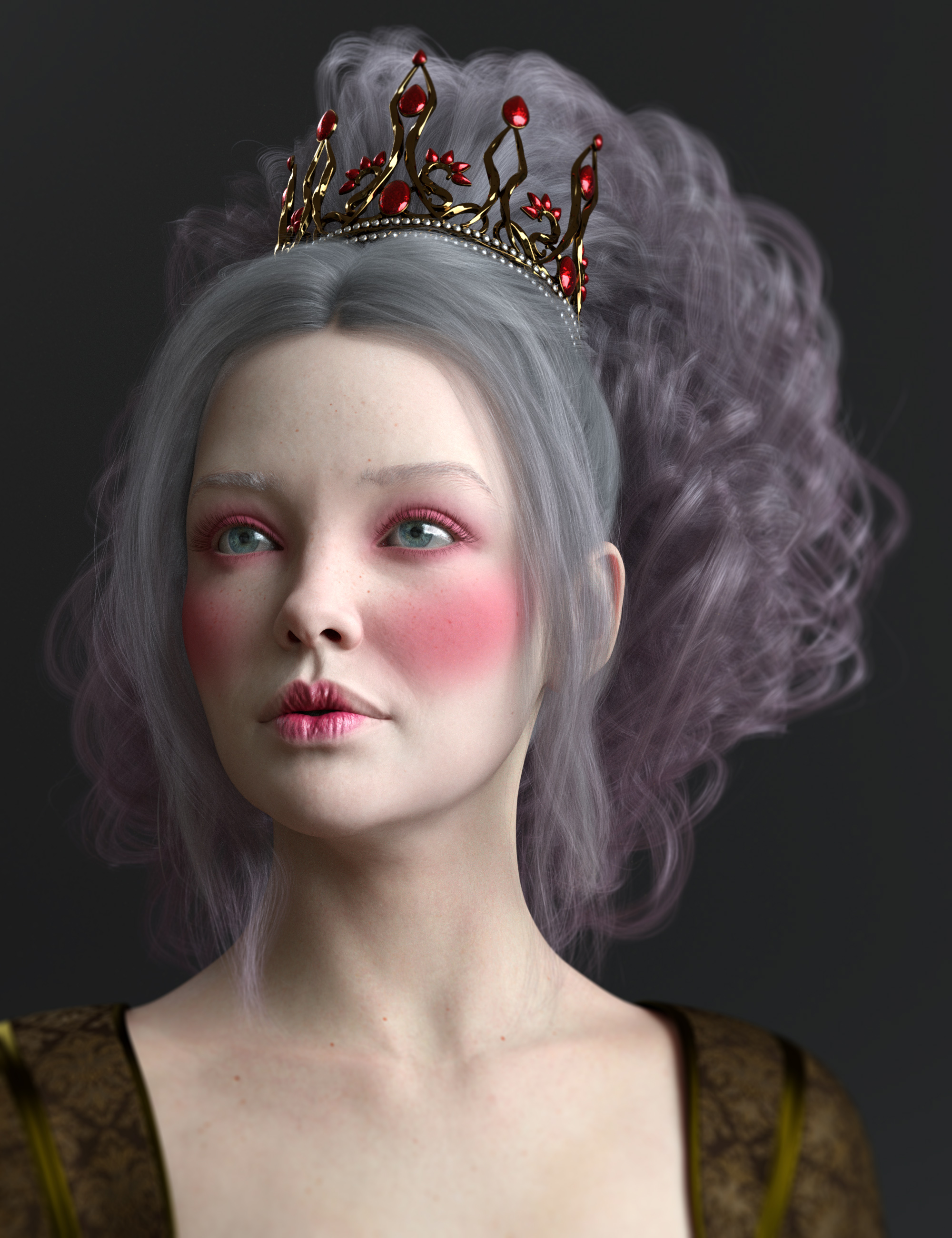 Updo of Fantasy Hair Color Expansion | Daz 3D