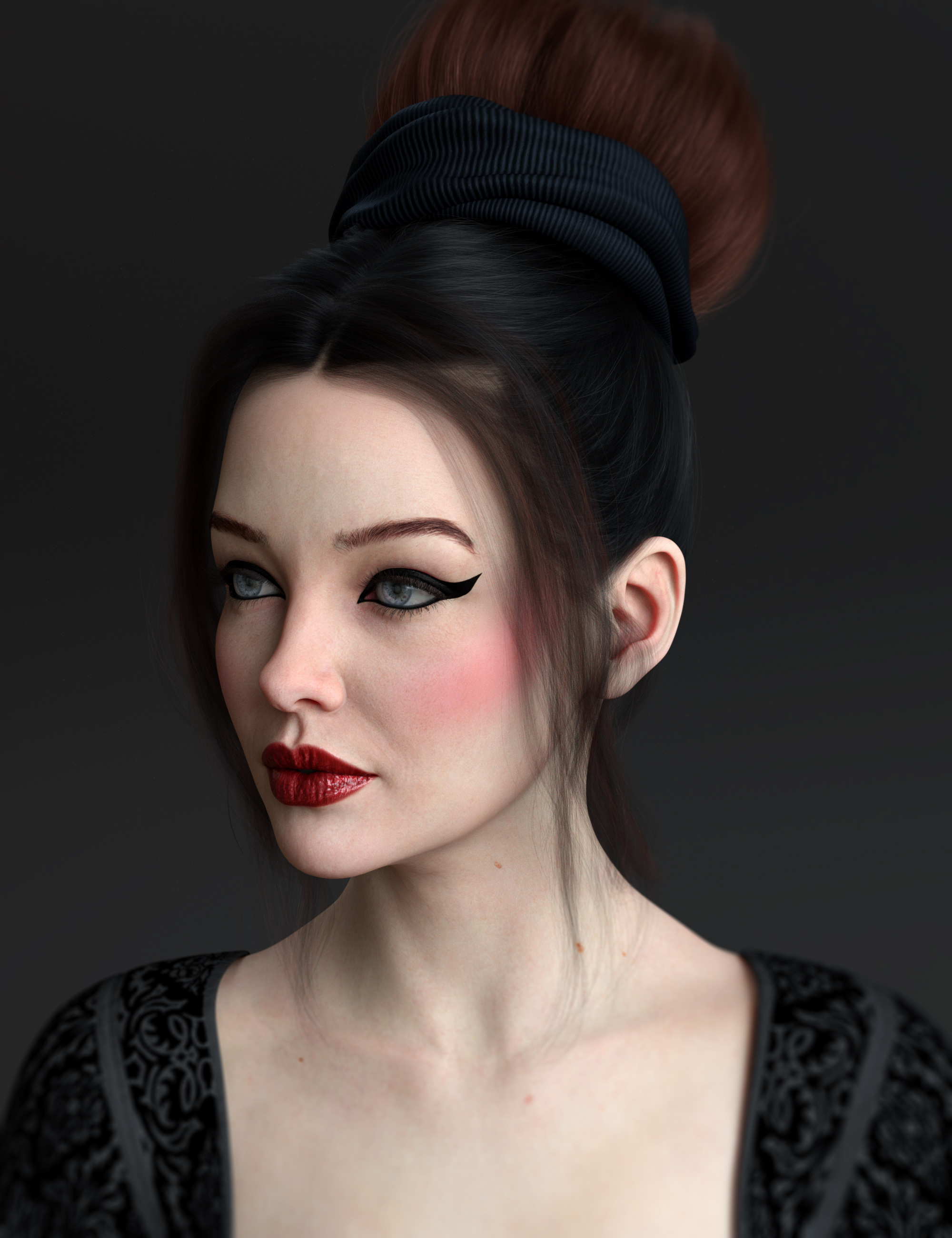 Updo of Fantasy Hair Color Expansion | Daz 3D