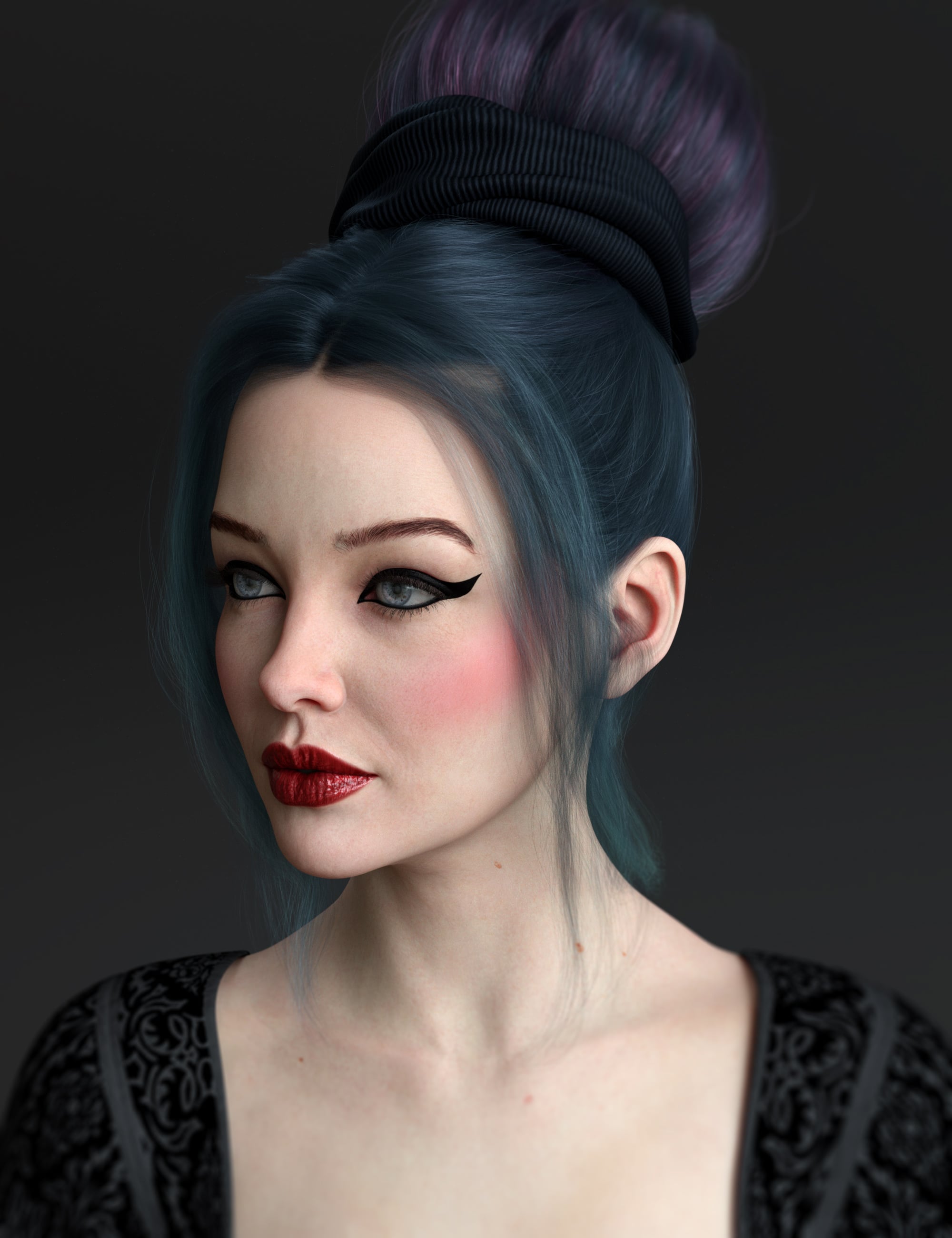 Updo of Fantasy Hair Color Expansion | Daz 3D