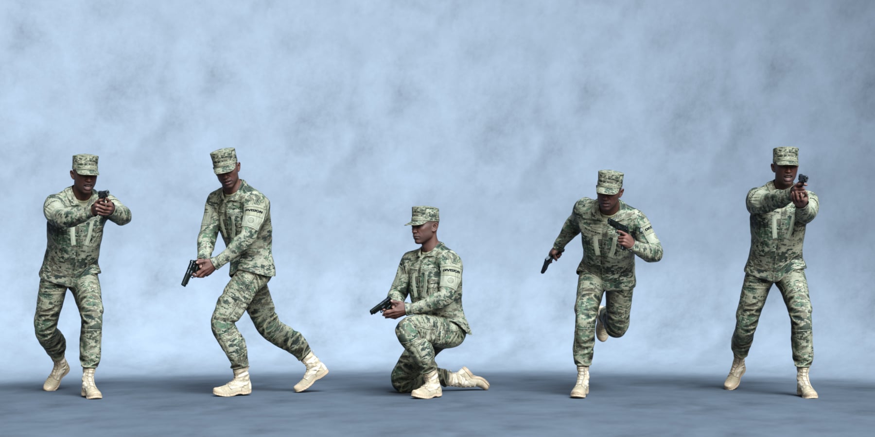 Elite Soldier Hierarchical Poses for Lawrence 9 | Daz 3D
