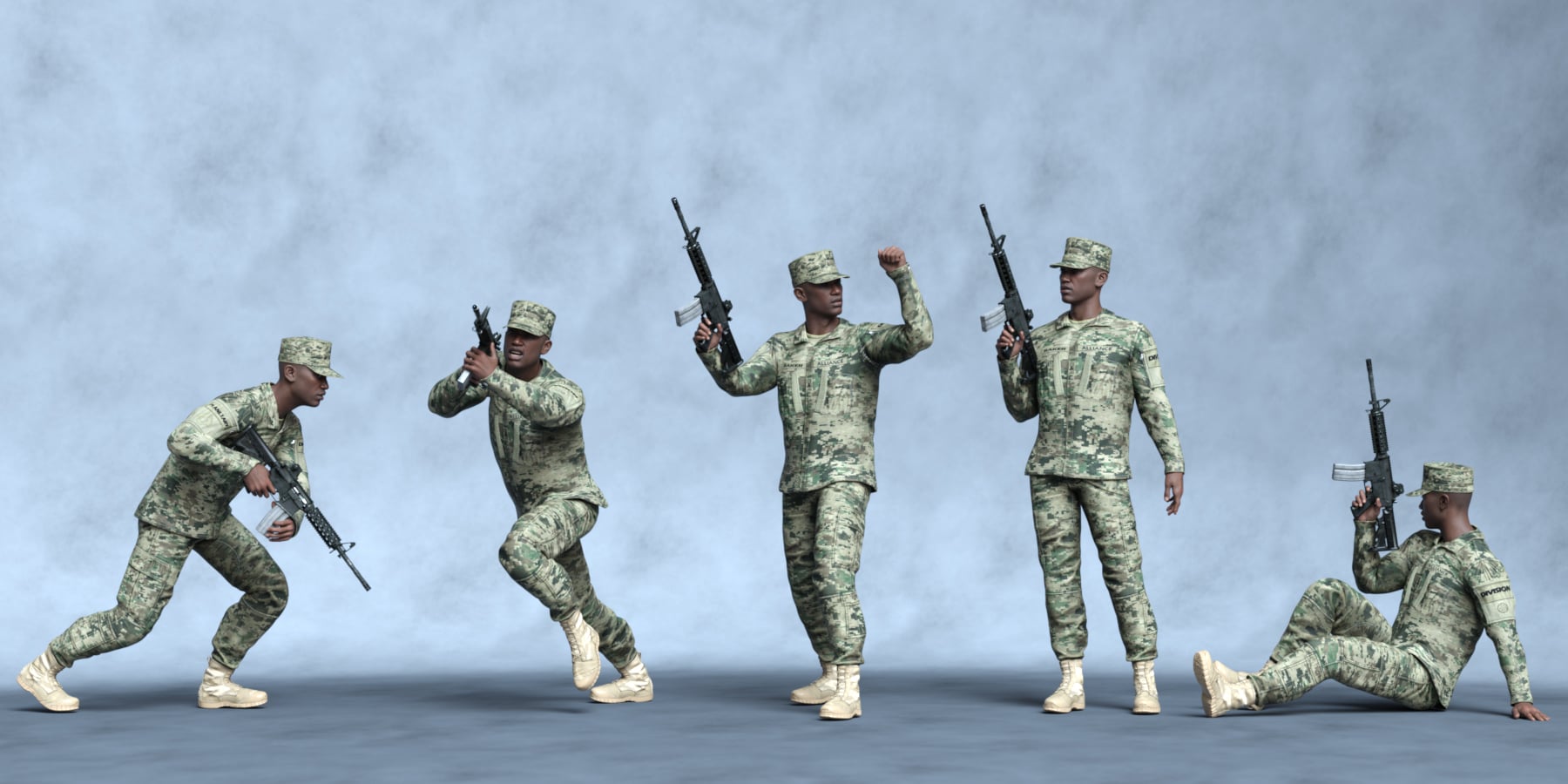 Elite Soldier Hierarchical Poses for Lawrence 9 | Daz 3D