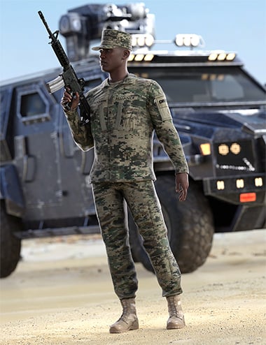 Elite Soldier Hierarchical Poses for Lawrence 9 | Daz 3D