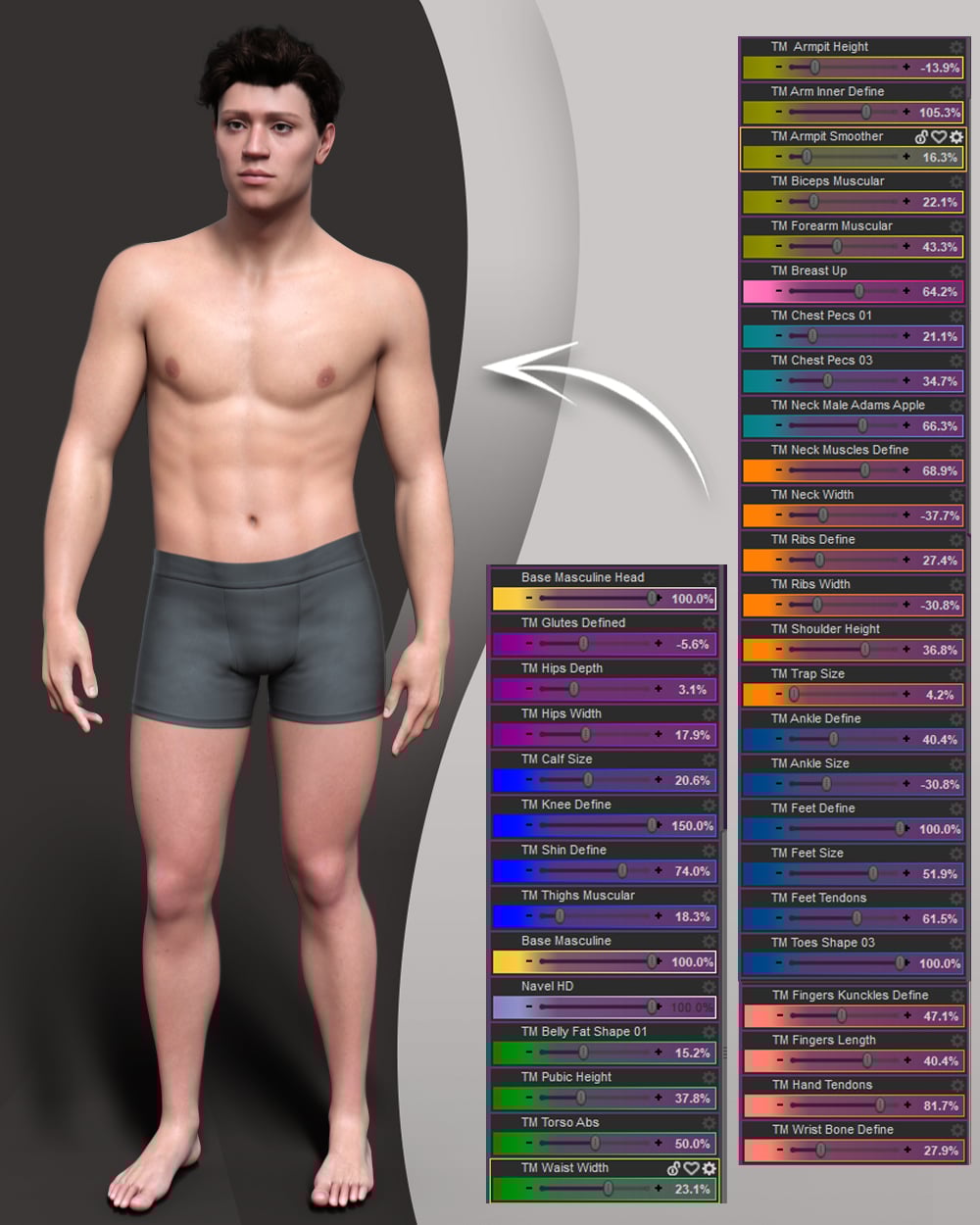 Twizted Body Morphs for Genesis 9 | Daz 3D
