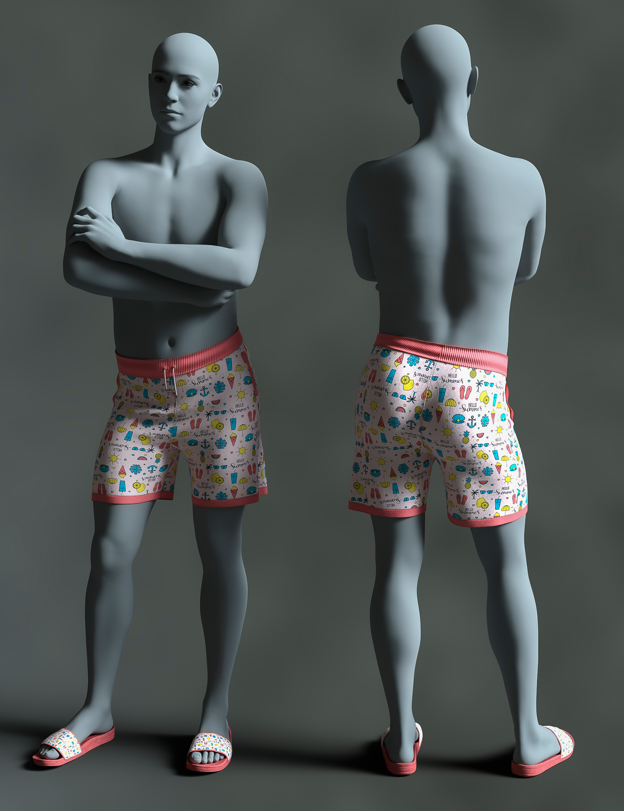 dForce Oliver Beachwear Outfit Texture Add-On | Daz 3D