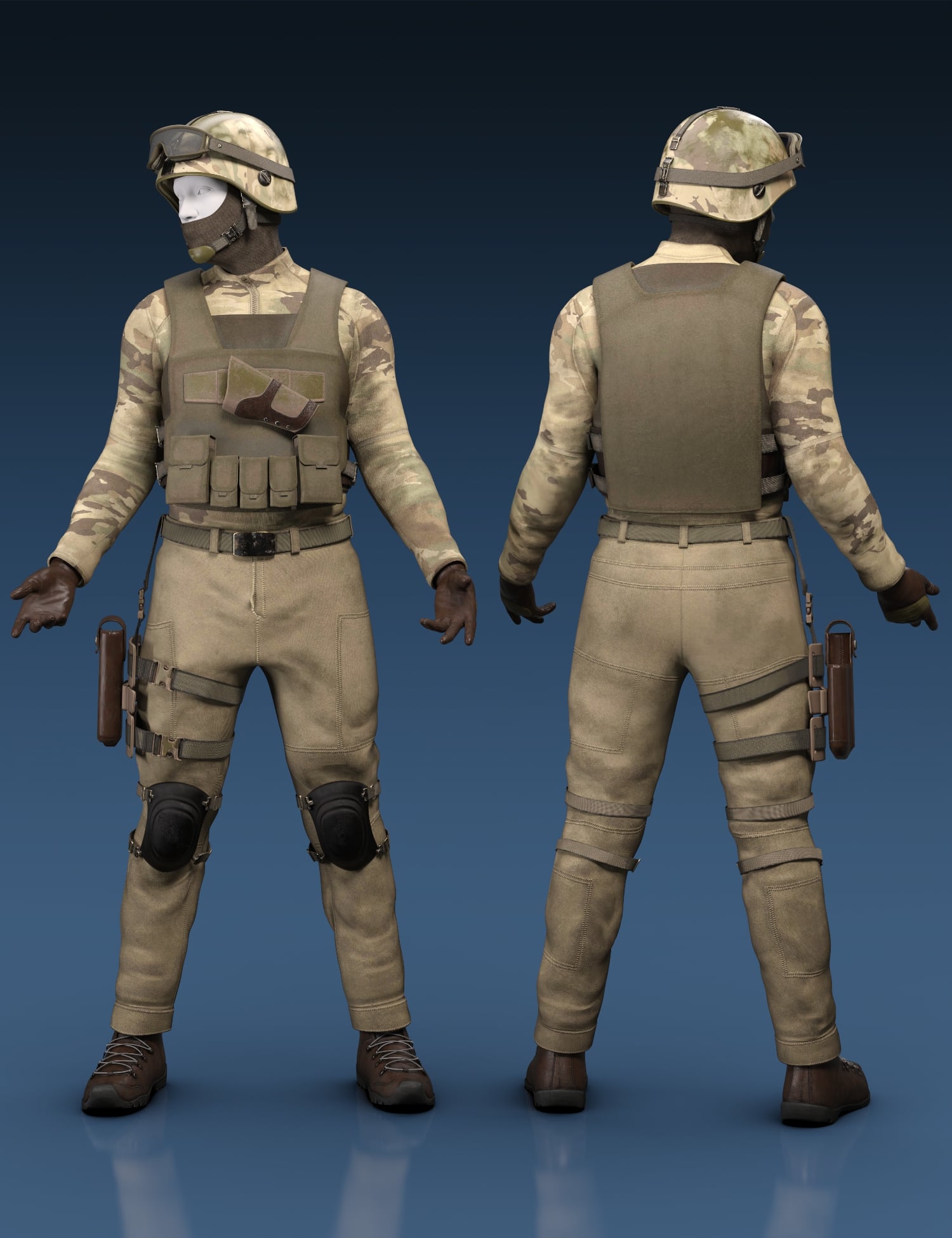 dForce Tactical Style Outfit Texture Add-On | Daz 3D