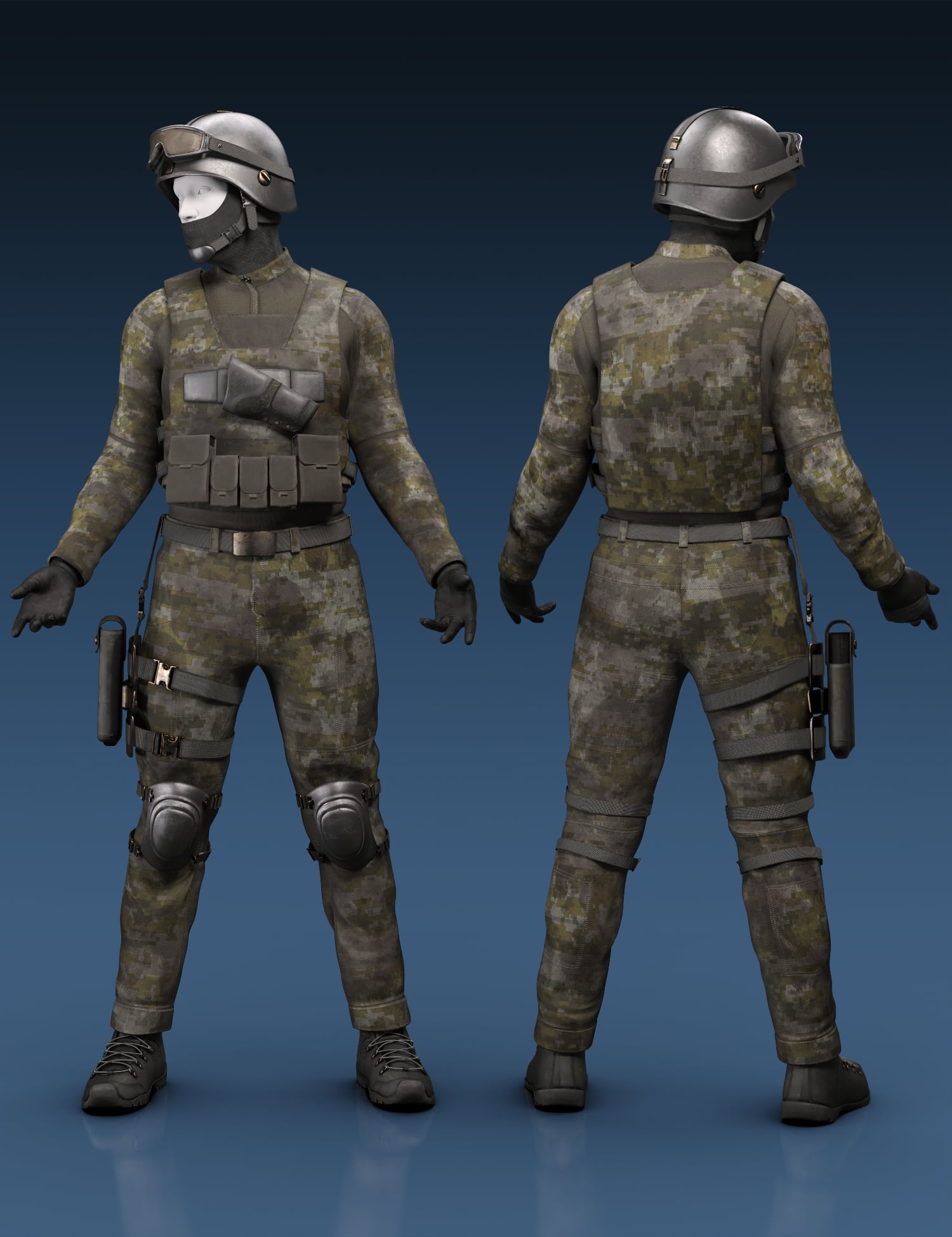 dForce Tactical Style Outfit Texture Add-On | Daz 3D