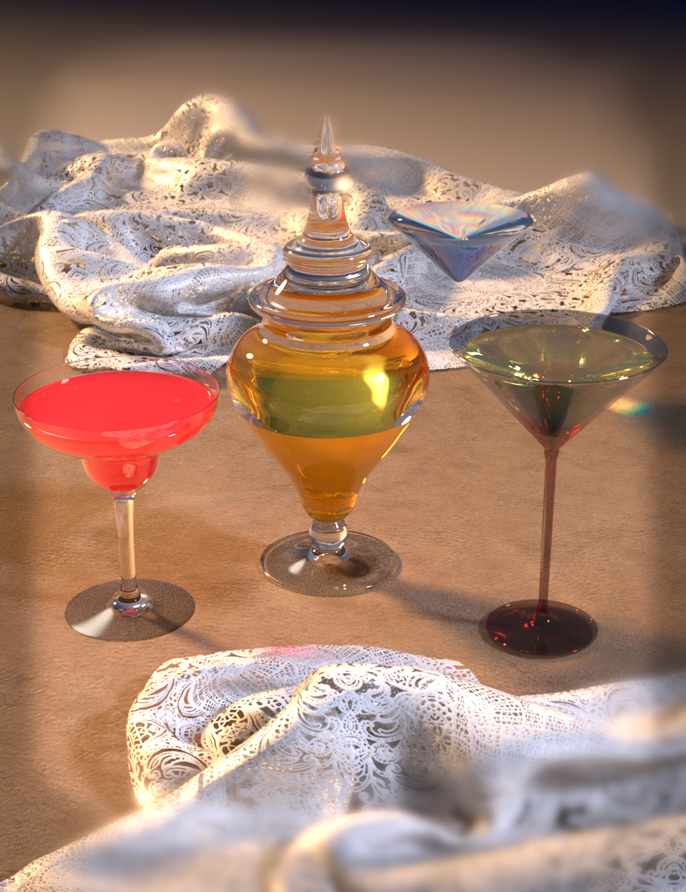 SY Morphing Cup and Glass Liquids for Iray | Daz 3D