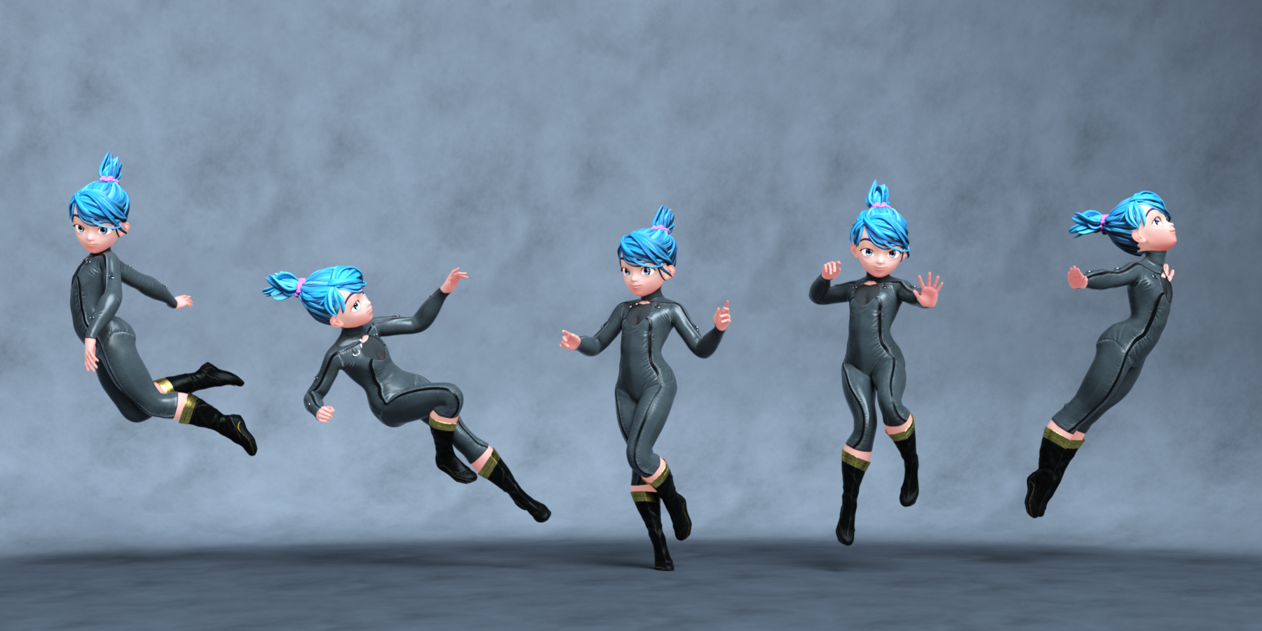 Space Cadet Poses for JQ Young Anime Hero | Daz 3D