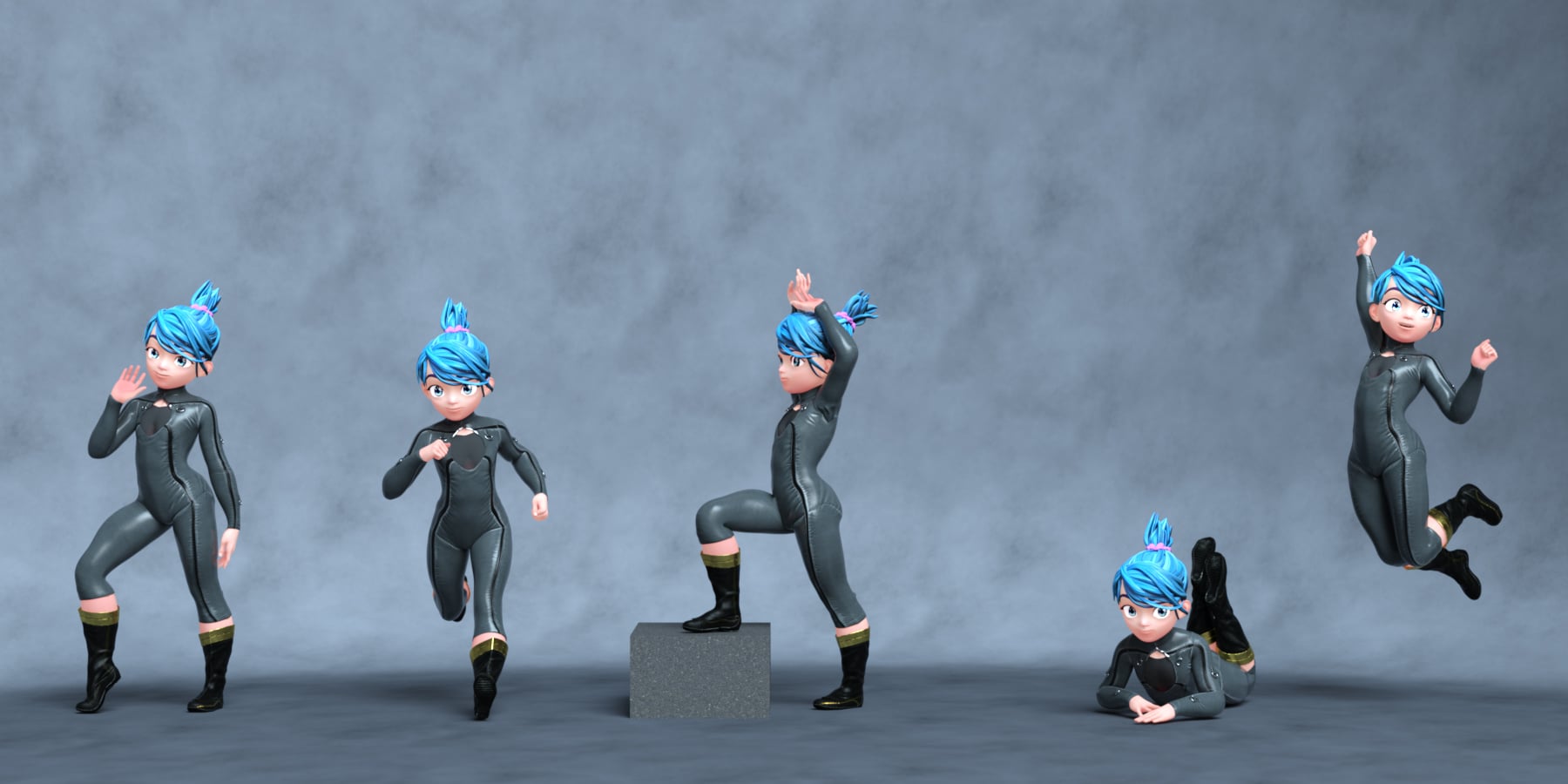 Space Cadet Poses for JQ Young Anime Hero | Daz 3D