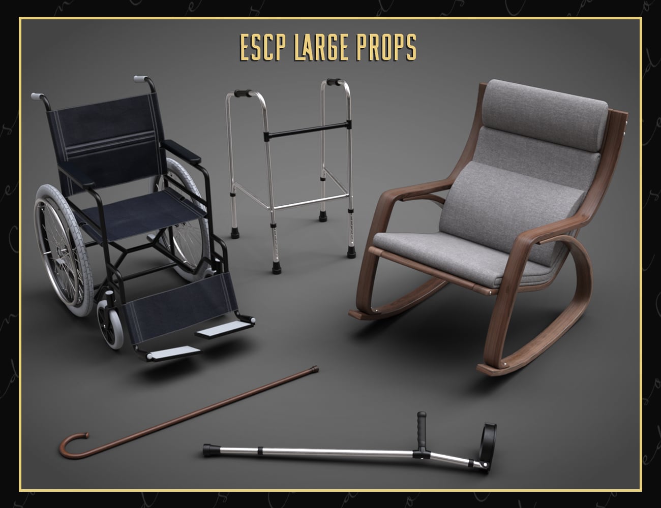 Everyday Senior Citizen Props | Daz 3D