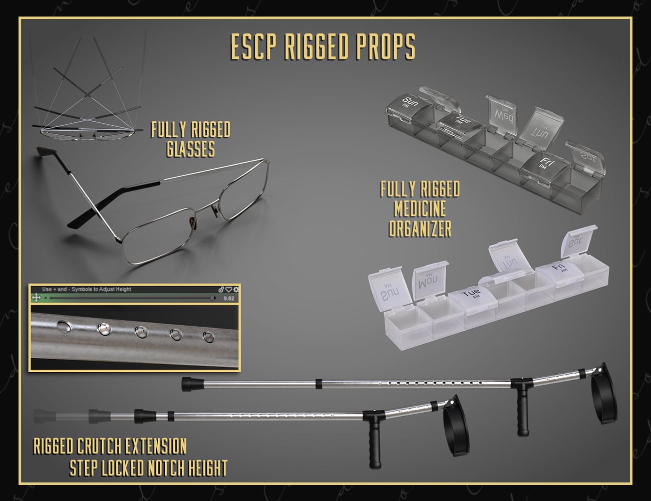 Everyday Senior Citizen Props | Daz 3D