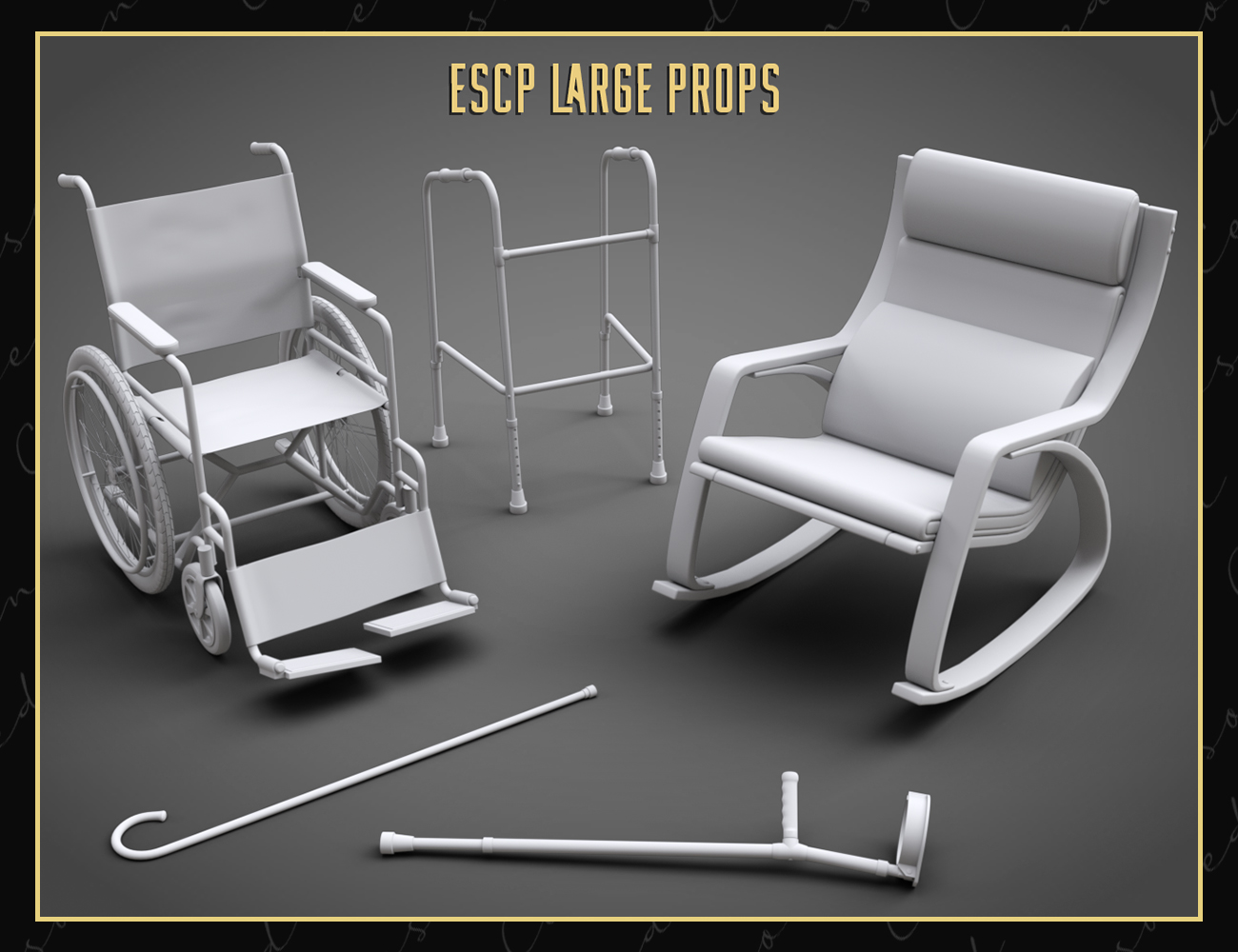 Everyday Senior Citizen Props | Daz 3D