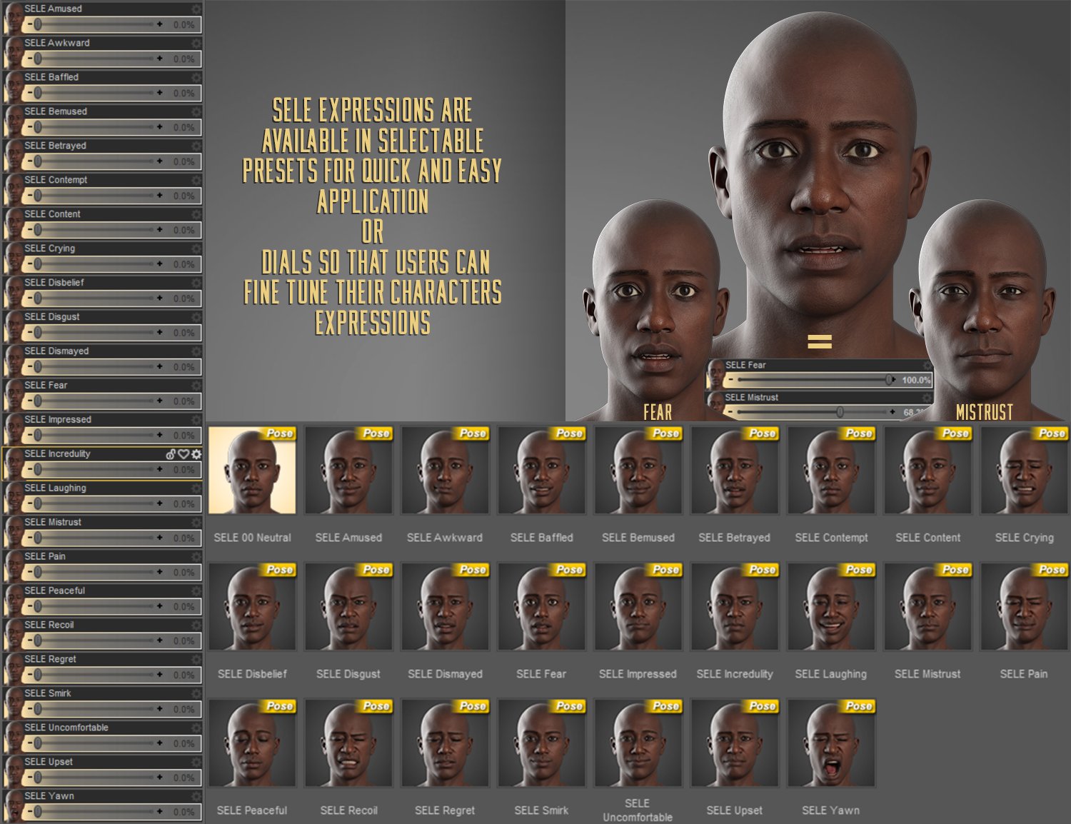 Subtle Expressions Lawrence 9 Edition | Daz 3D