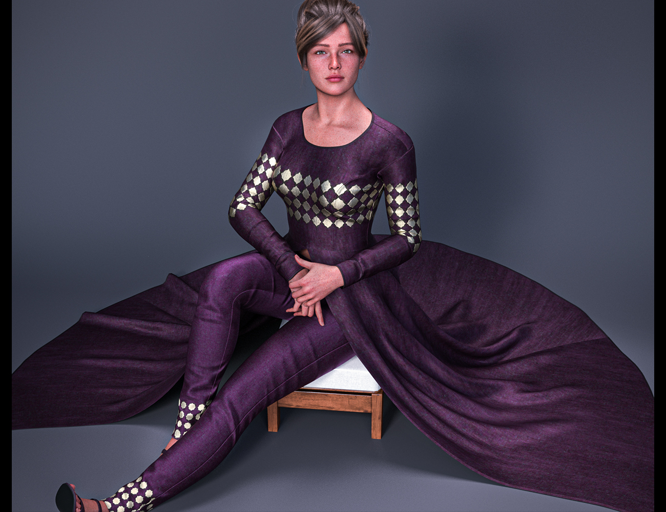 dForce Indian Style Outfit Texture Add-On | Daz 3D