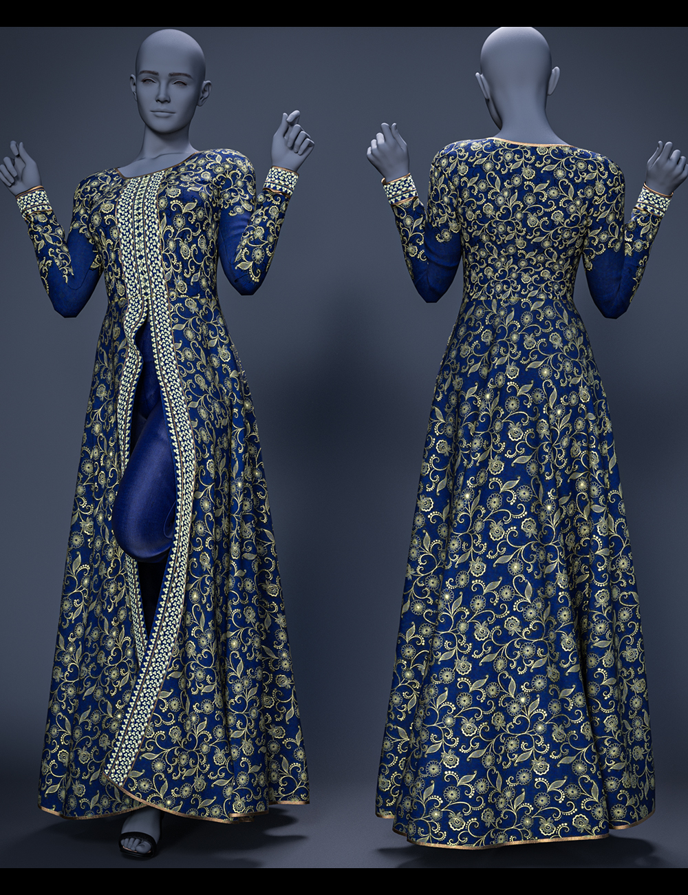 dForce Indian Style Outfit Texture Add-On | Daz 3D