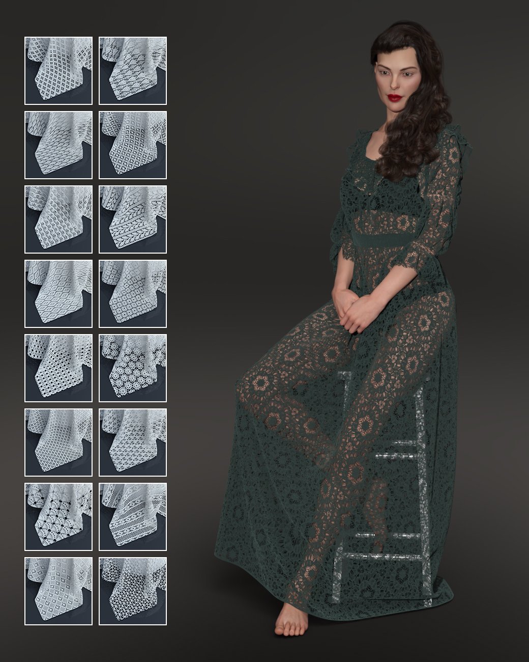 Ancient Lace Shaders Merchant Resource | Daz 3D