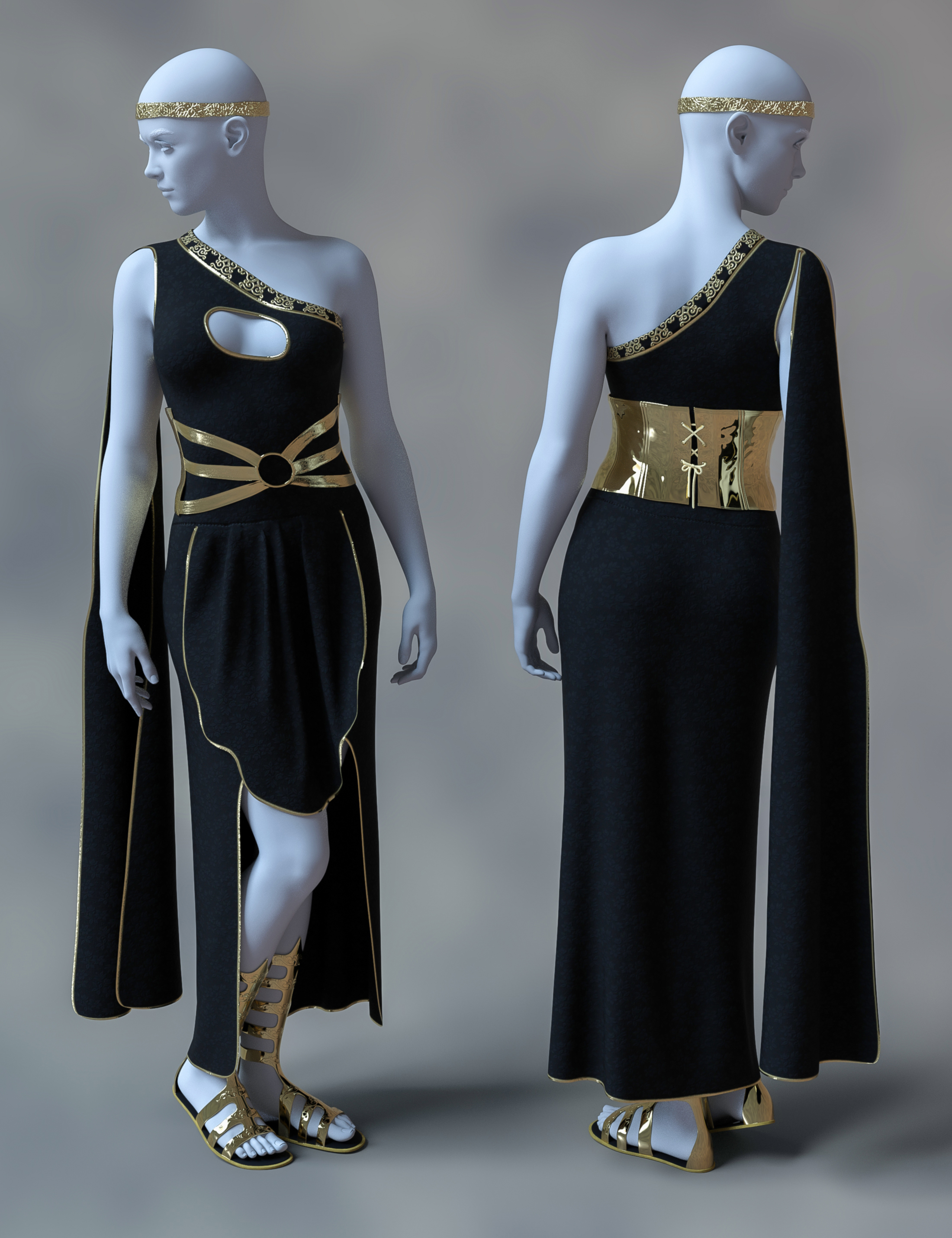 dForce Olympia Goddess Outfit Texture Add-on | Daz 3D