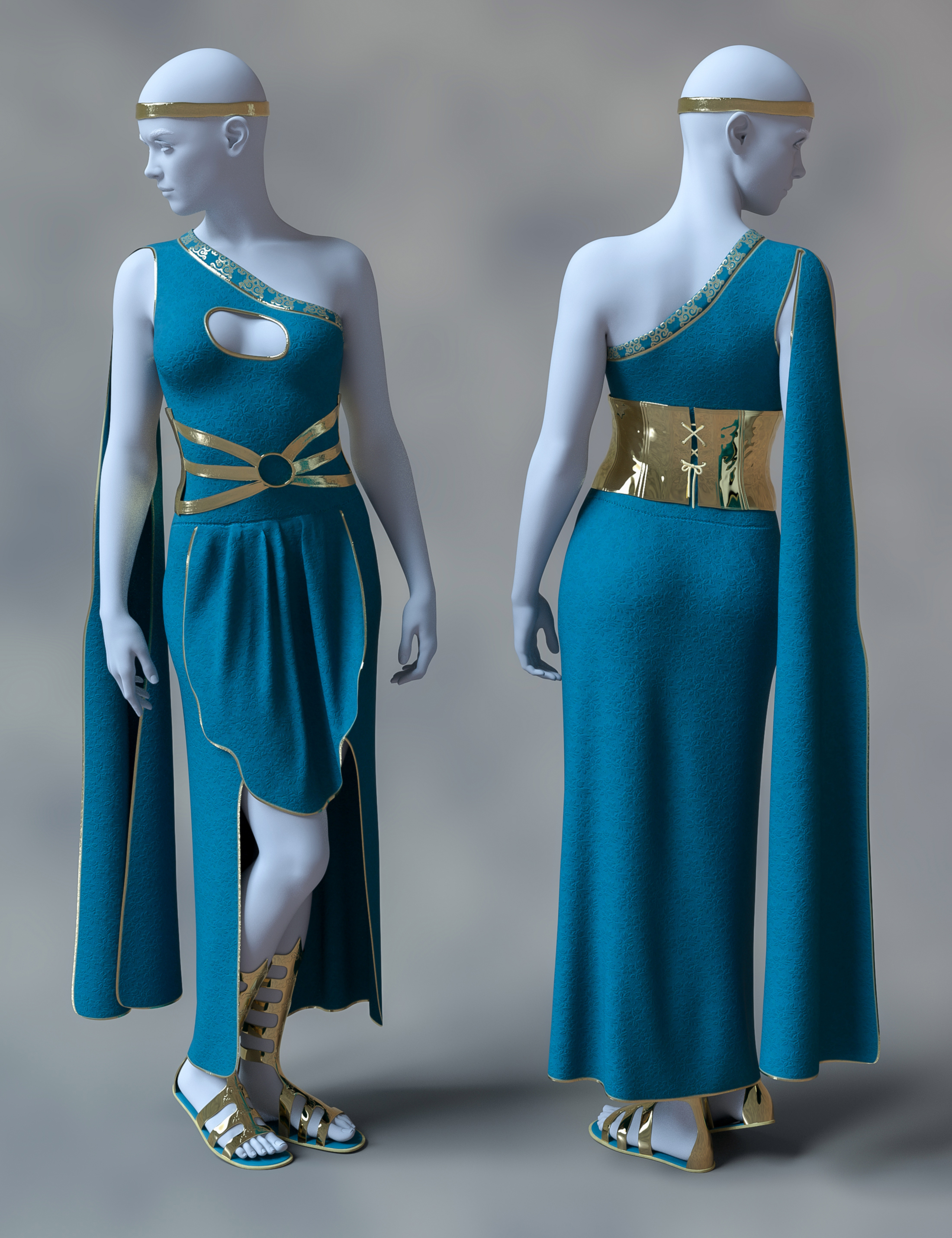 dForce Olympia Goddess Outfit Texture Add-on | Daz 3D