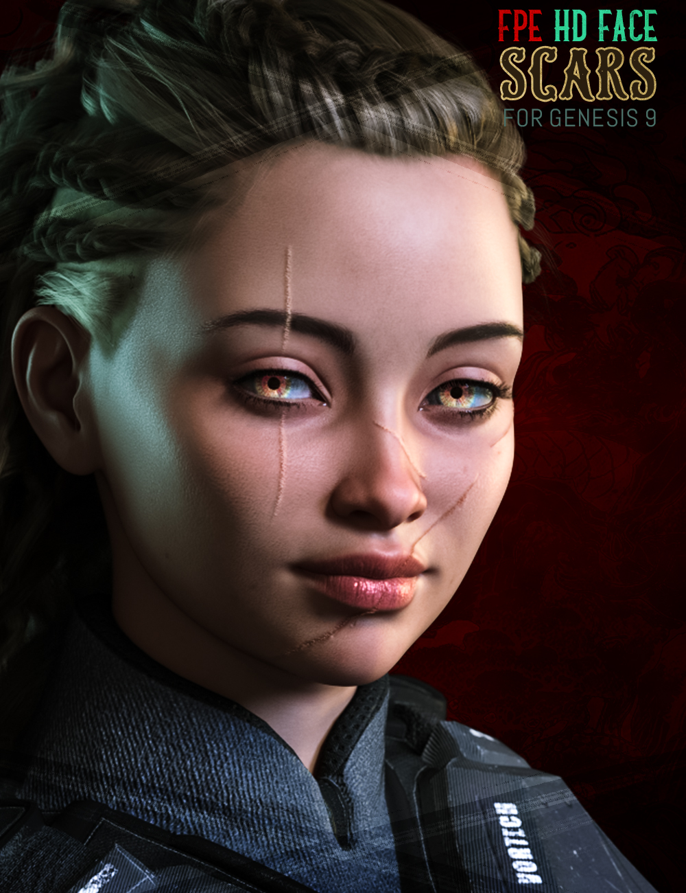 FPE HD Face Scars for Genesis 9 | Daz 3D
