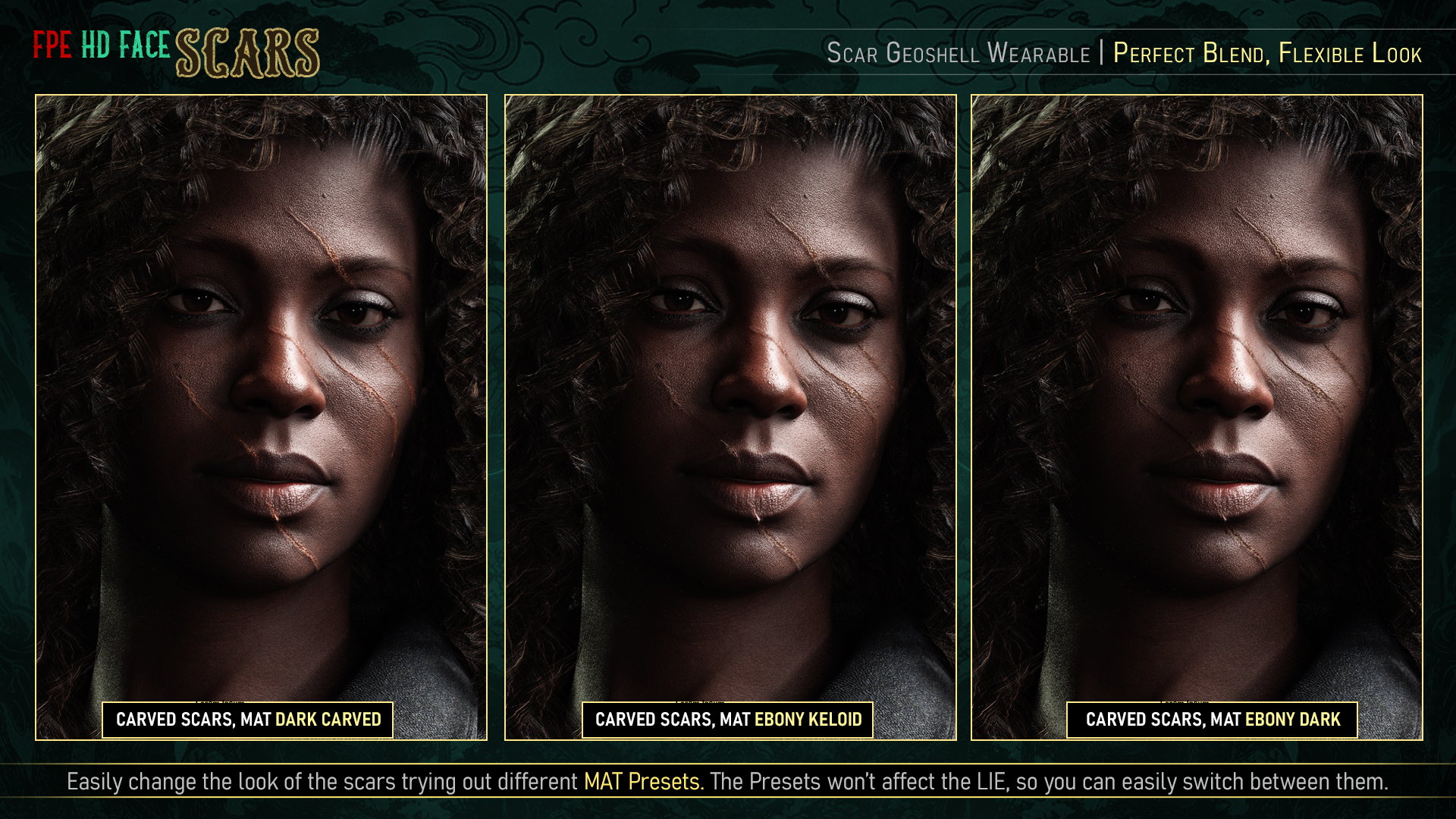 FPE HD Face Scars for Genesis 9 | Daz 3D