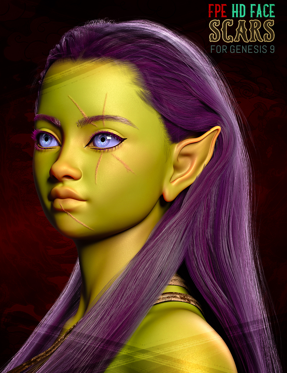FPE HD Face Scars for Genesis 9 | Daz 3D