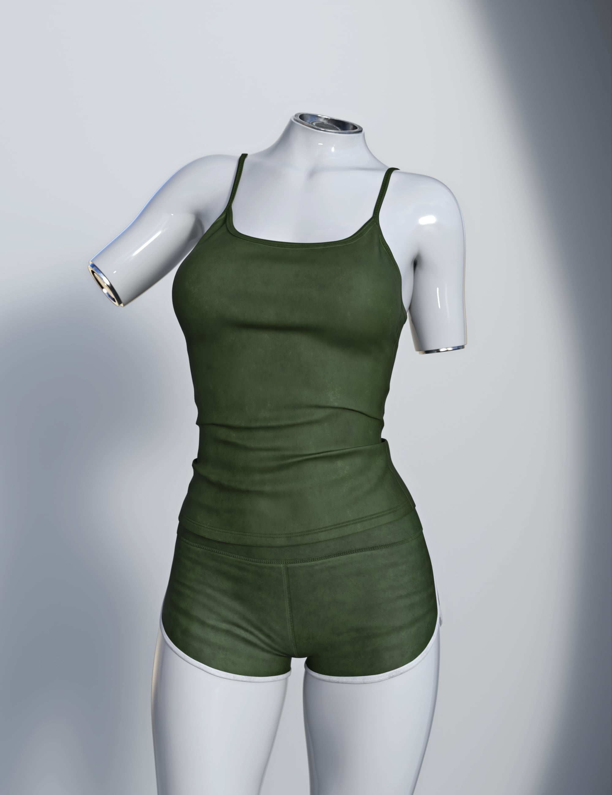 dForce SU Shorts Vest Suit for Genesis 9, 8.1, and 8 Female | Daz 3D