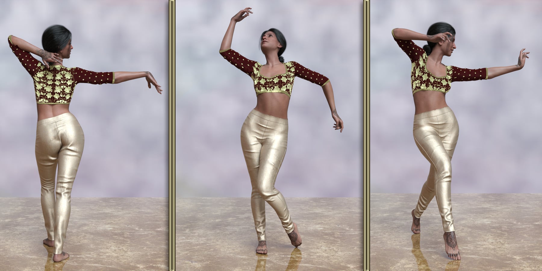 Far Away Dancer Poses for Kala 9 | Daz 3D