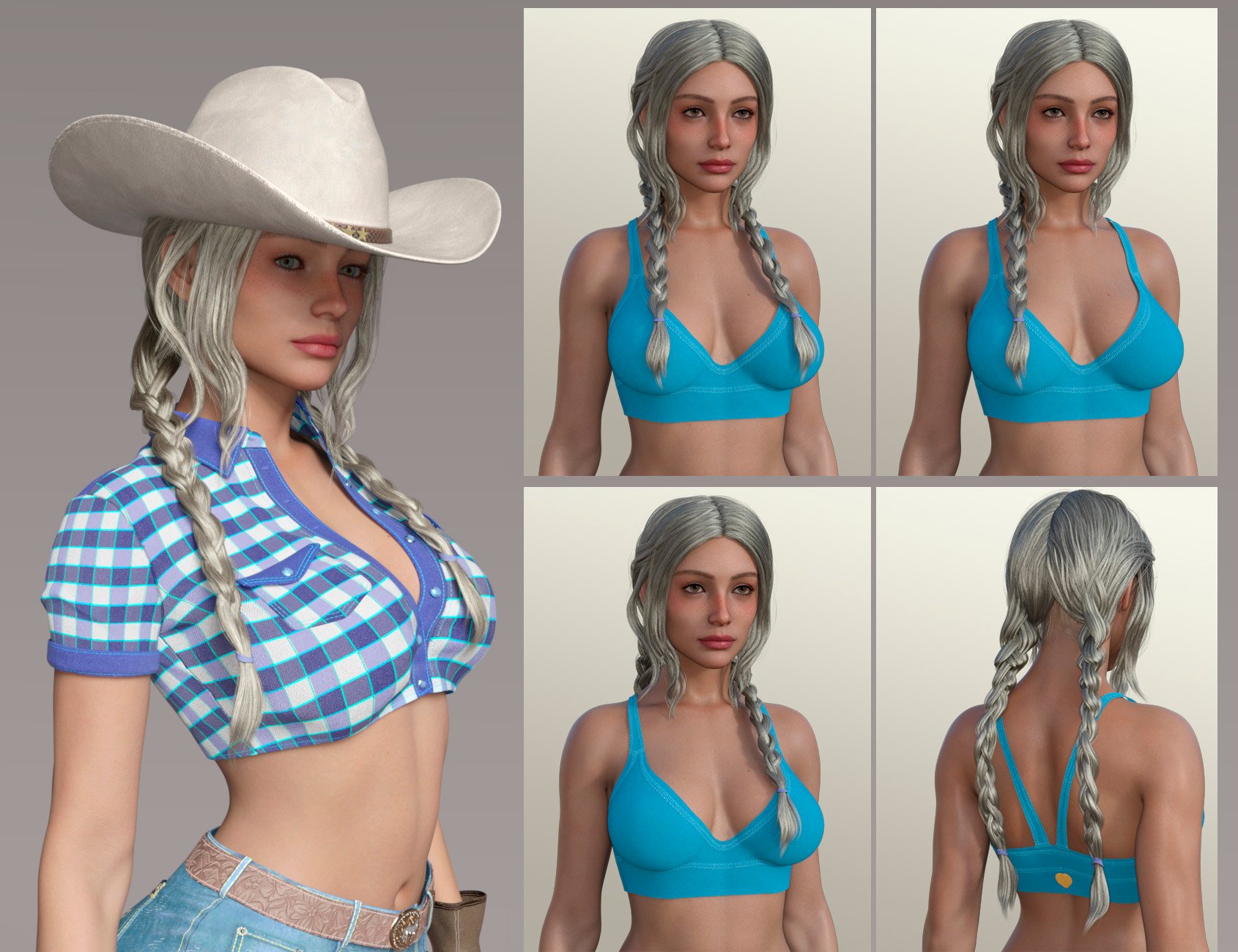 Wild West Cowgirl Bundle for Genesis 9 Feminine | Daz 3D