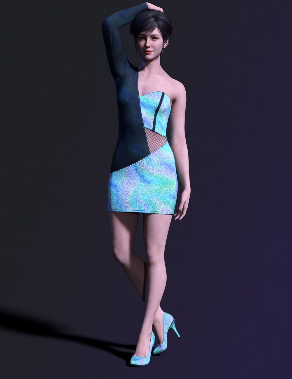 dForce Fantasy Holo Outfit for Genesis 9 and 8 Females | Daz 3D