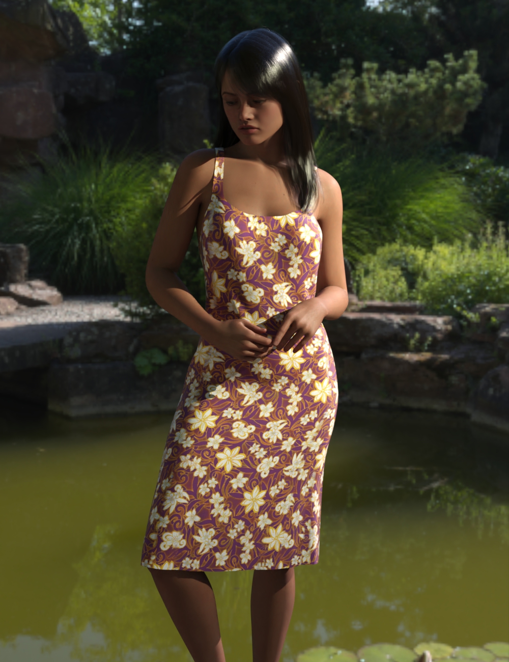 dForce Floral Sundress For Genesis 9 | Daz 3D