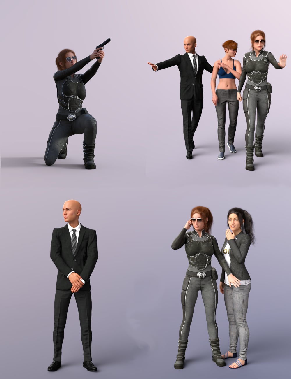 Loyal Bodyguard Poses for Genesis 9, 8.1 and 8 | Daz 3D