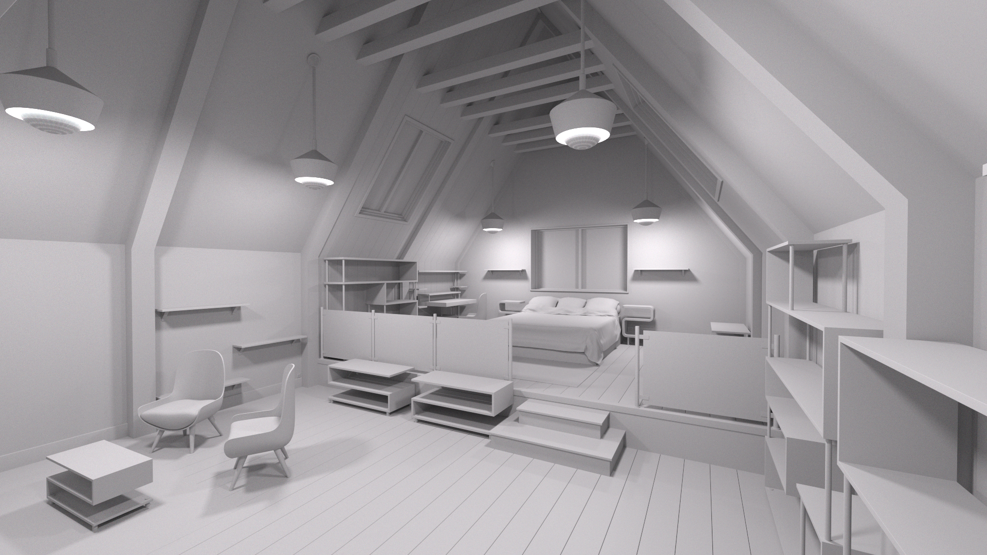 Attic Bedroom 2 | Daz 3D