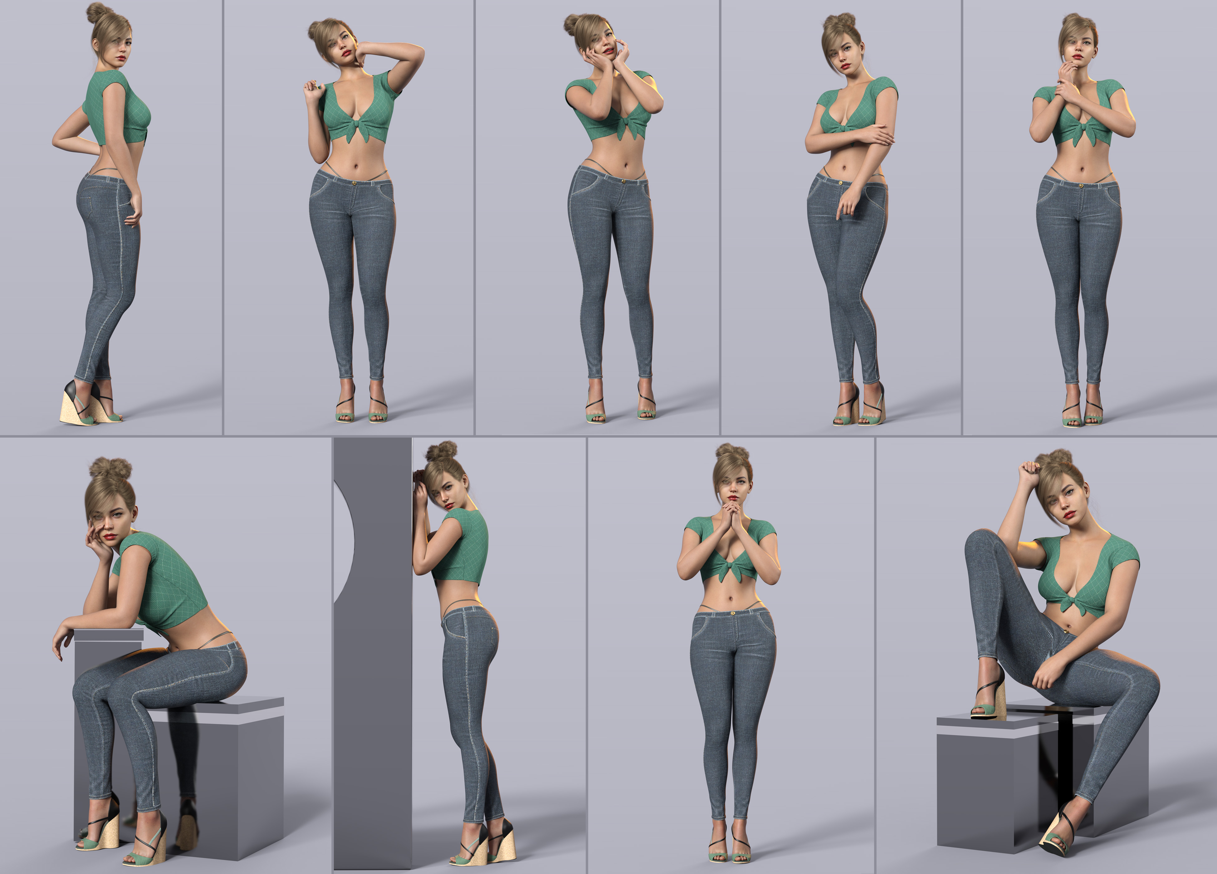 Z Effortless Beauty Pose Mega Set for Genesis 9 and 8 Female | Daz 3D
