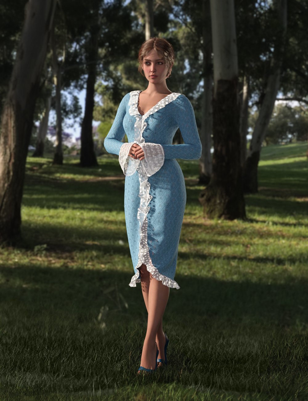 dForce MK Ruffled Knit Dress for Genesis 9 | Daz 3D