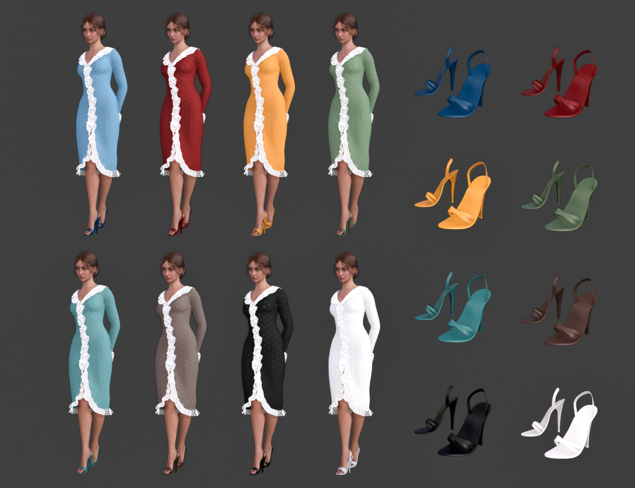 dForce MK Ruffled Knit Dress for Genesis 9 | Daz 3D