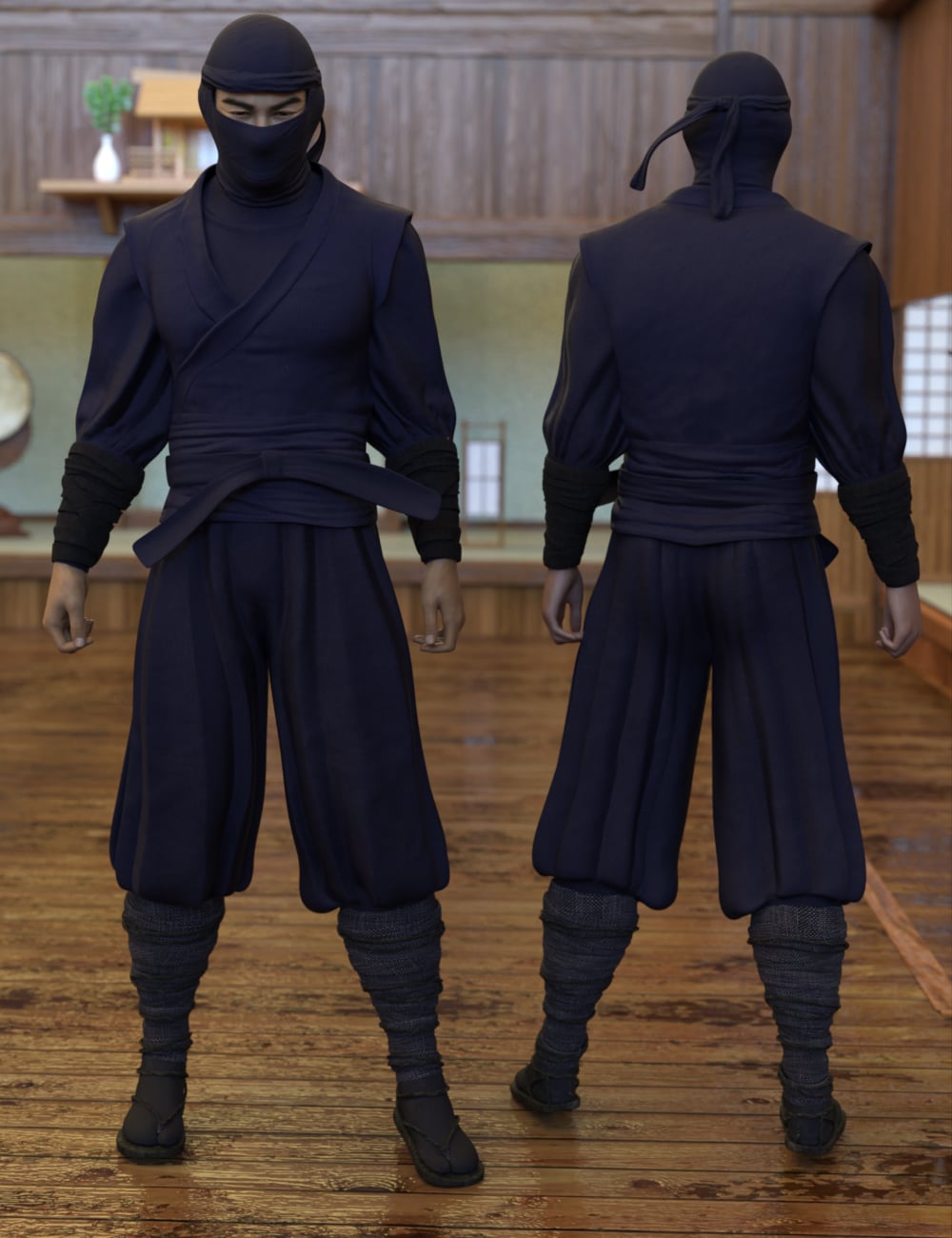 dForce Shadow Strike Ninja Outfit for Genesis 9, 8 and 8.1 | Daz 3D