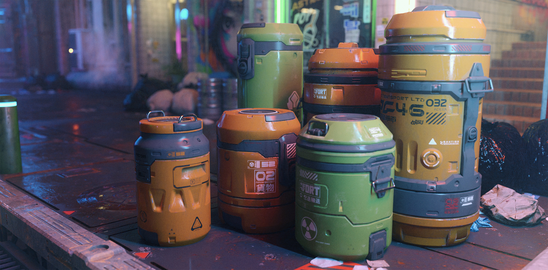 Sci-Fi Props: Barrels EXP | Daz 3D