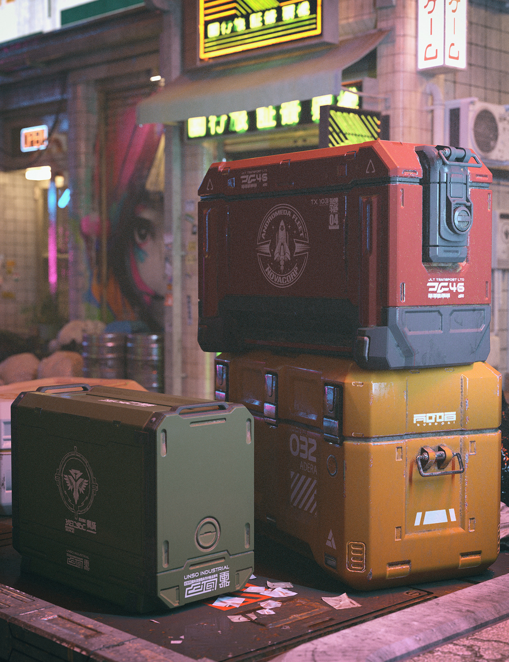 Sci-Fi Props: Crates And Containers Bundle | Daz 3D