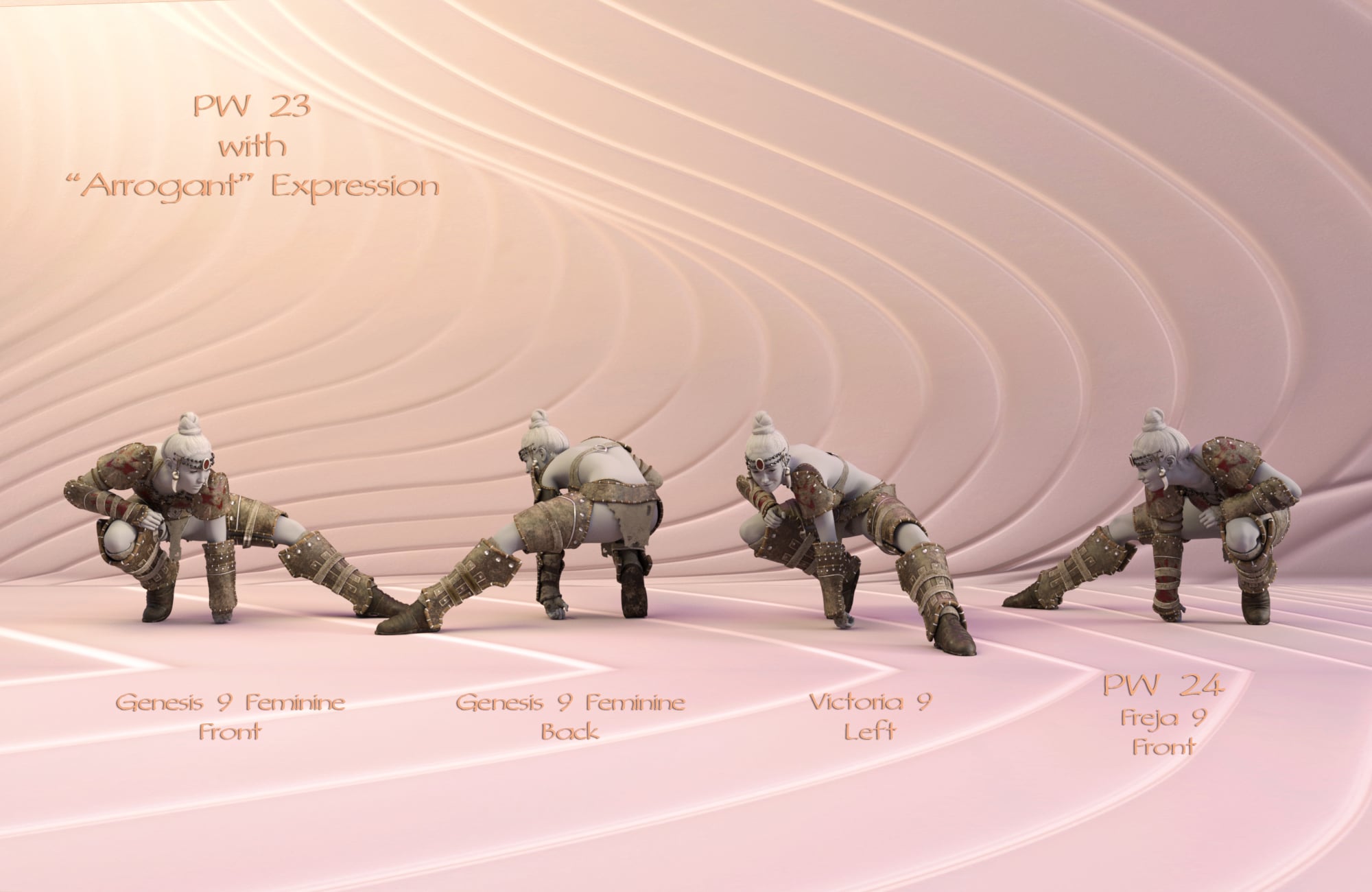 Primal Warrior Poses for Genesis 9 Feminine | Daz 3D