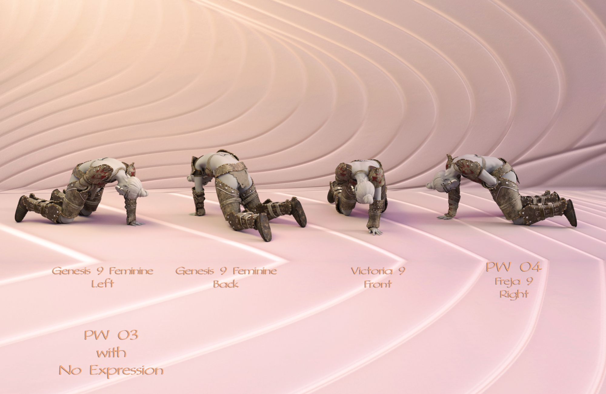 Primal Warrior Poses for Genesis 9 Feminine | Daz 3D