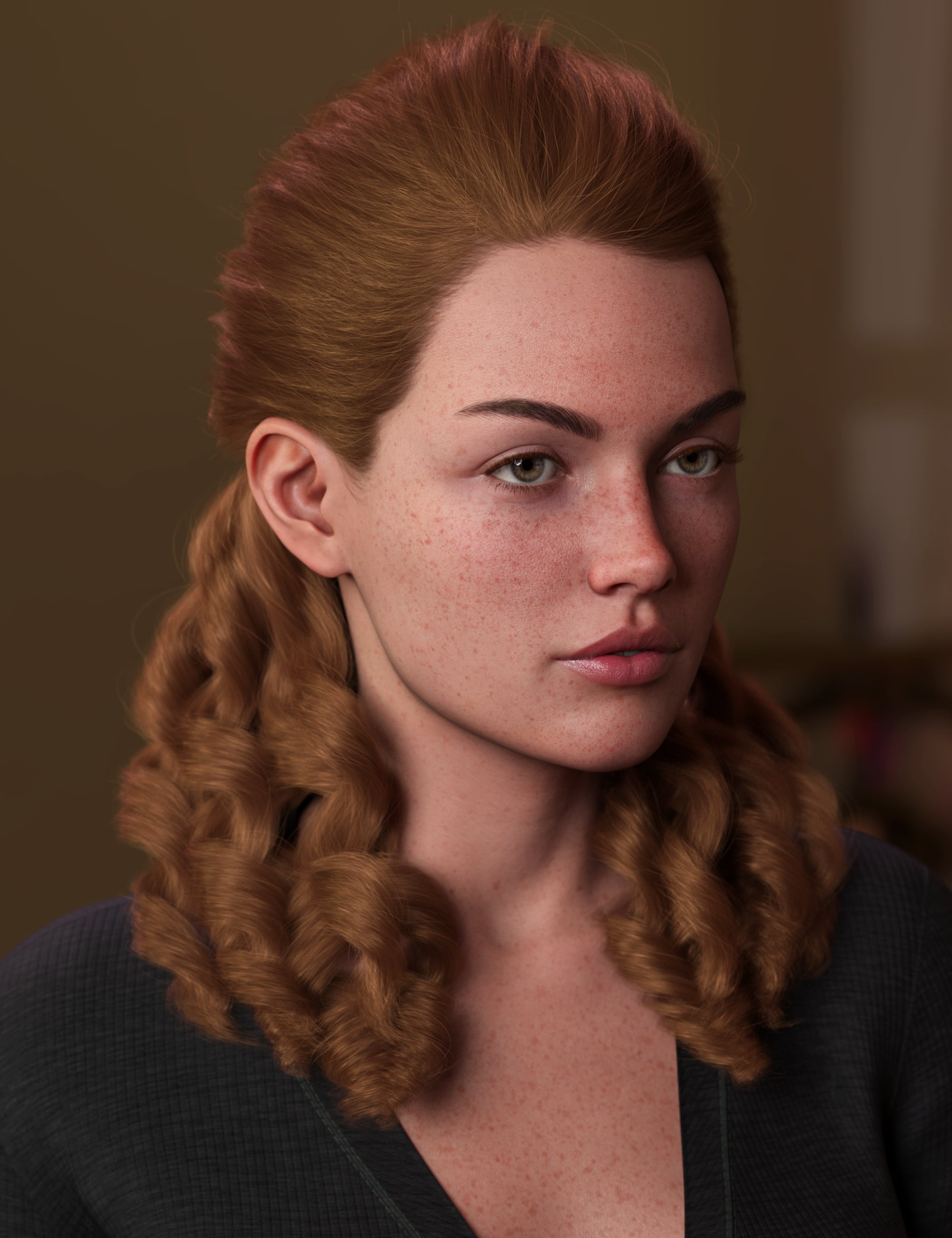 Half Up Romantic Style Hair for Genesis 9 and 8 Female | Daz 3D