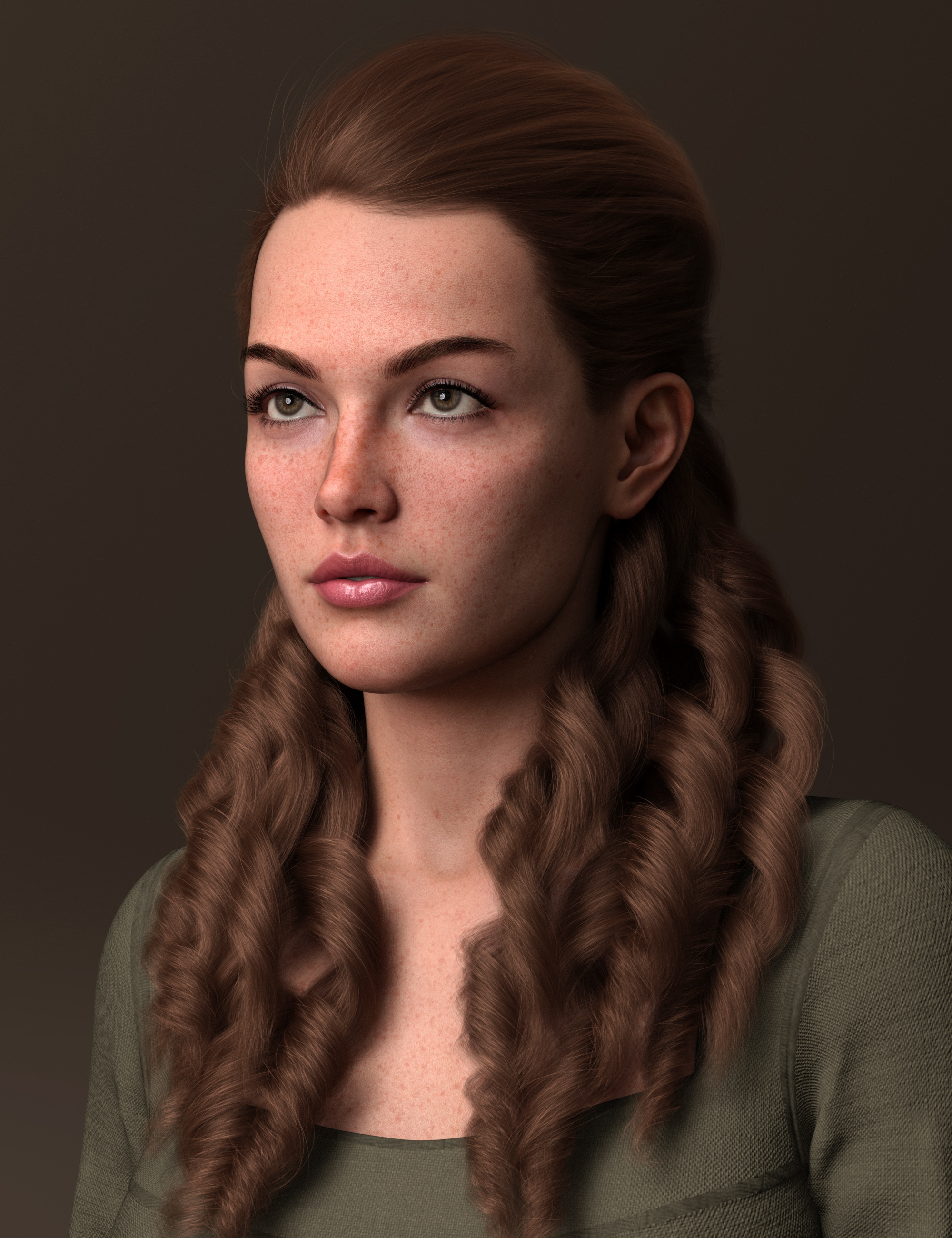 Half Up Romantic Style Hair for Genesis 9 and 8 Female | Daz 3D