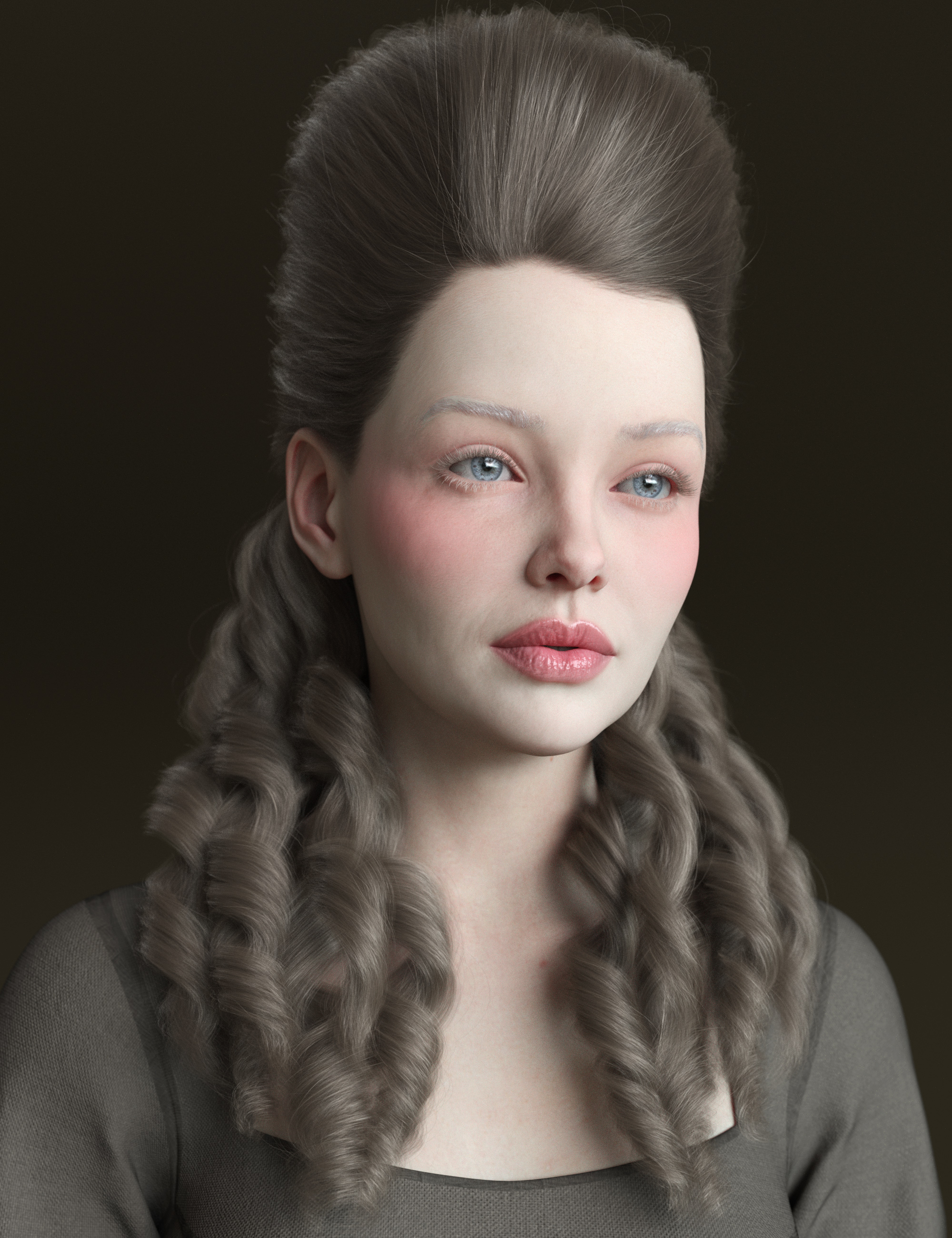 Half Up Romantic Style Hair for Genesis 9 and 8 Female | Daz 3D