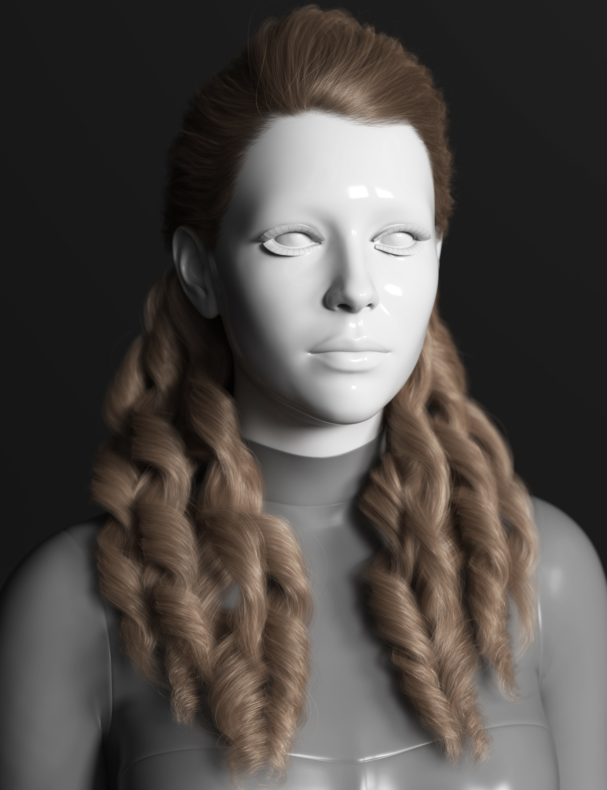 Half Up Romantic Style Hair for Genesis 9 and 8 Female | Daz 3D